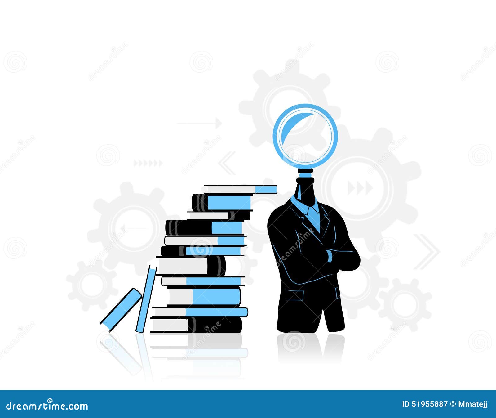 Thinking Progress, Searching for Idea Stock Illustration - Illustration ...