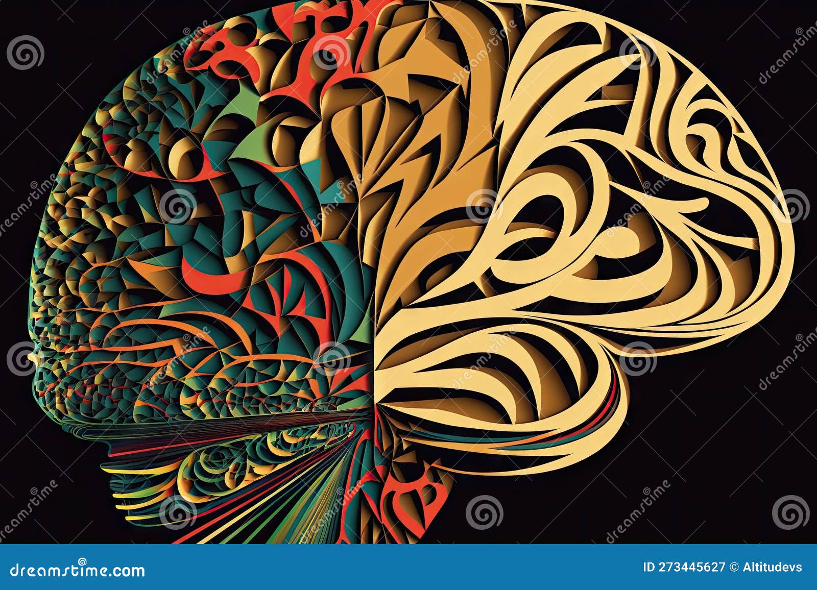 Thinking and Rational Thinking Portrait of Brain in Abstract Pattern ... Thinking and Rational Thinking Portrait of Brain in Abstract Pattern ...