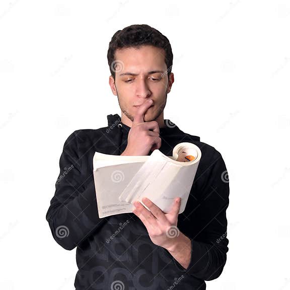 Thinking while reading stock photo. Image of reads, learning - 23515454