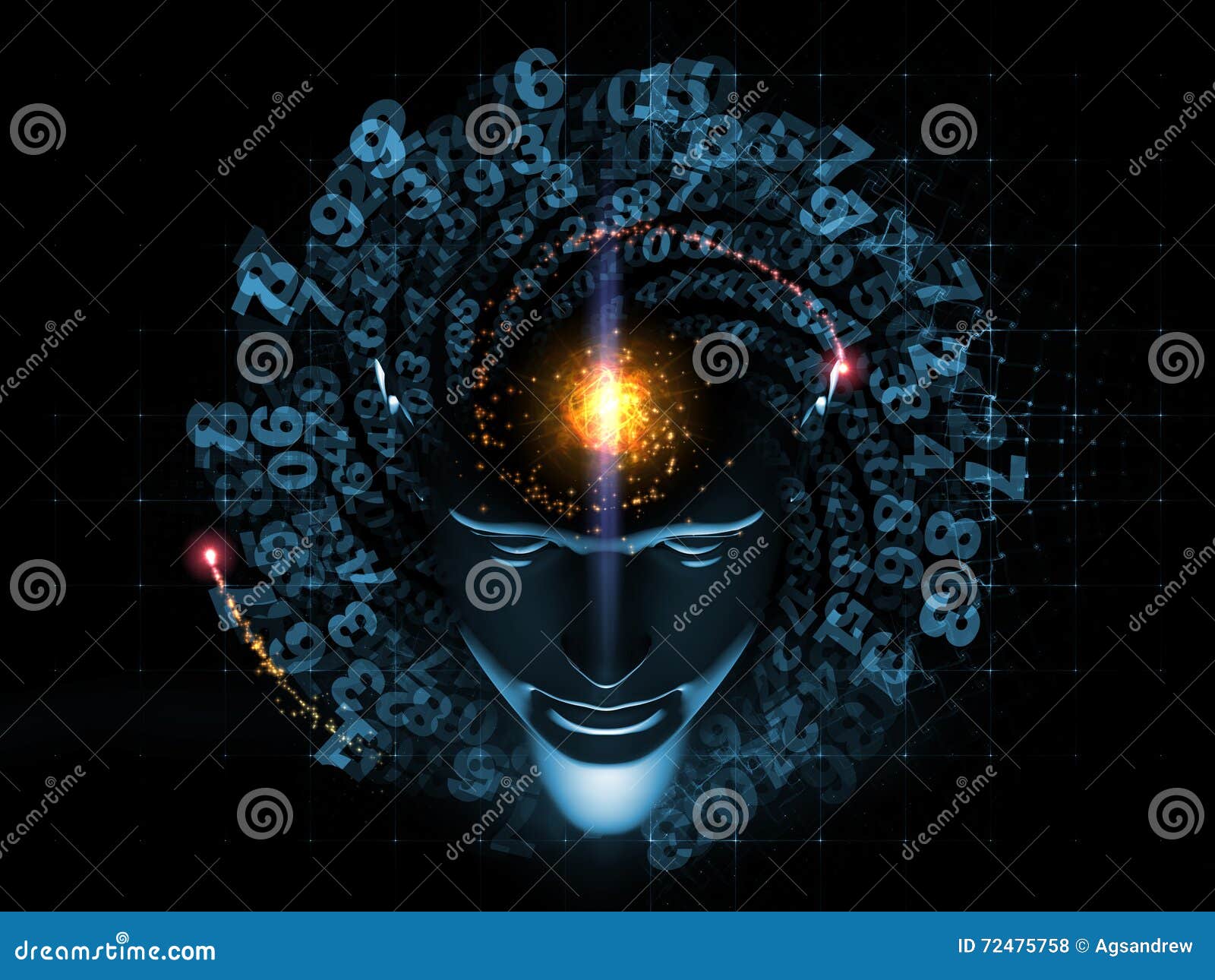 Thinking of Reality stock illustration. Illustration of face - 72475758