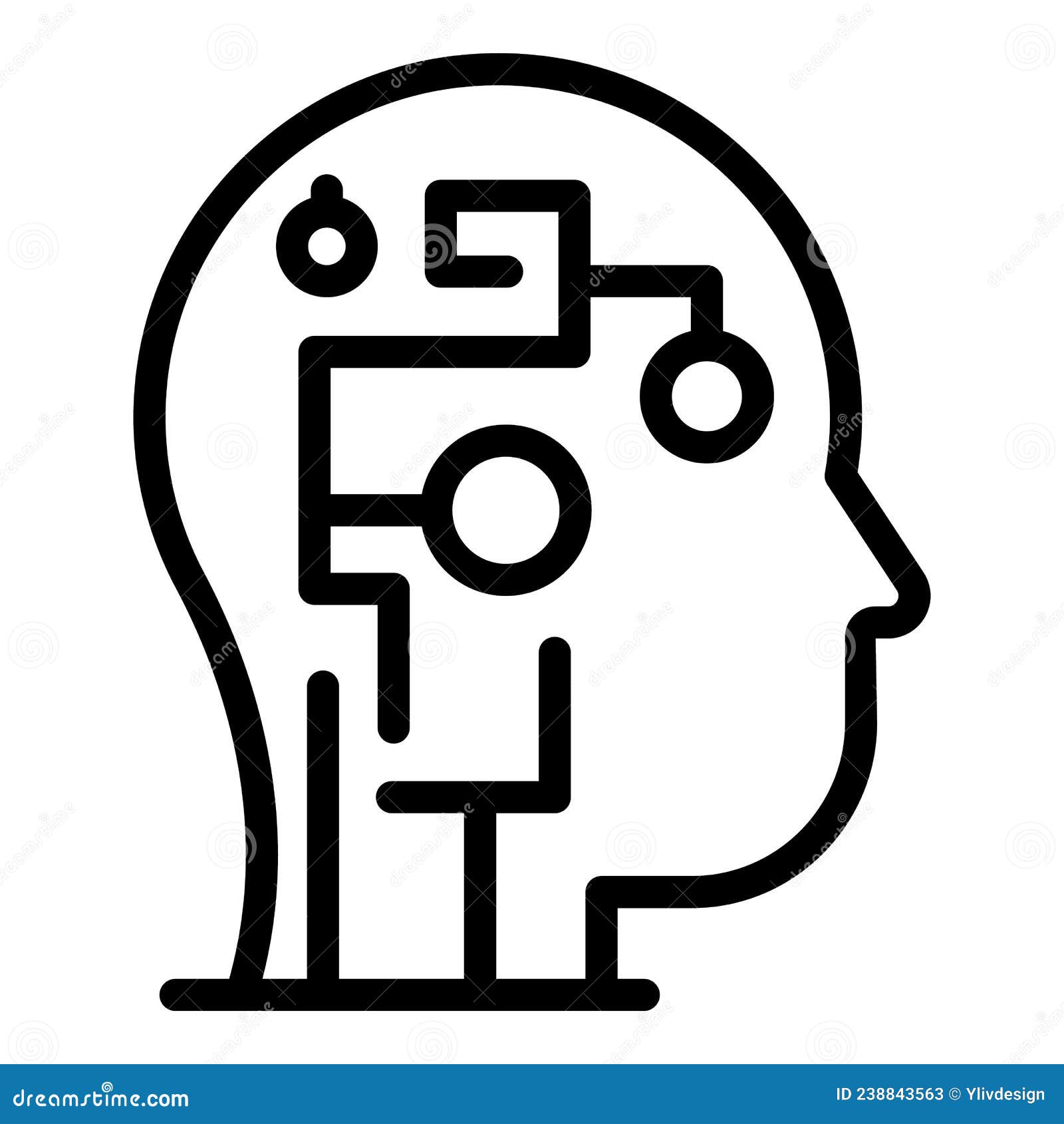 Thinking Reflexion Icon Outline Vector. Mind Think Stock Vector ...