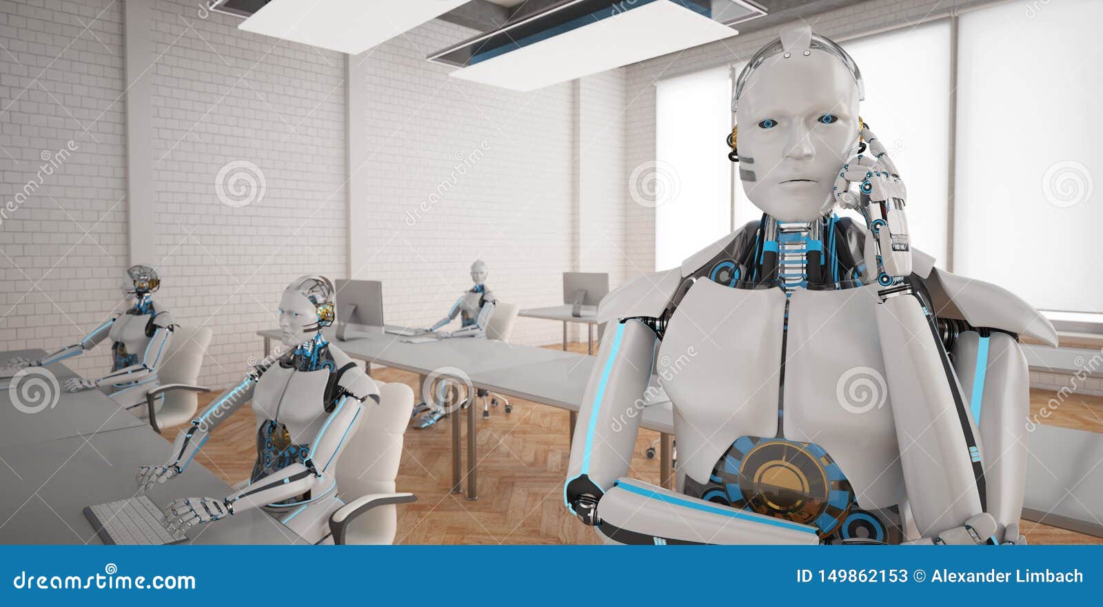 Thinking Robot Royalty-Free Stock Photography | CartoonDealer.com #52222673