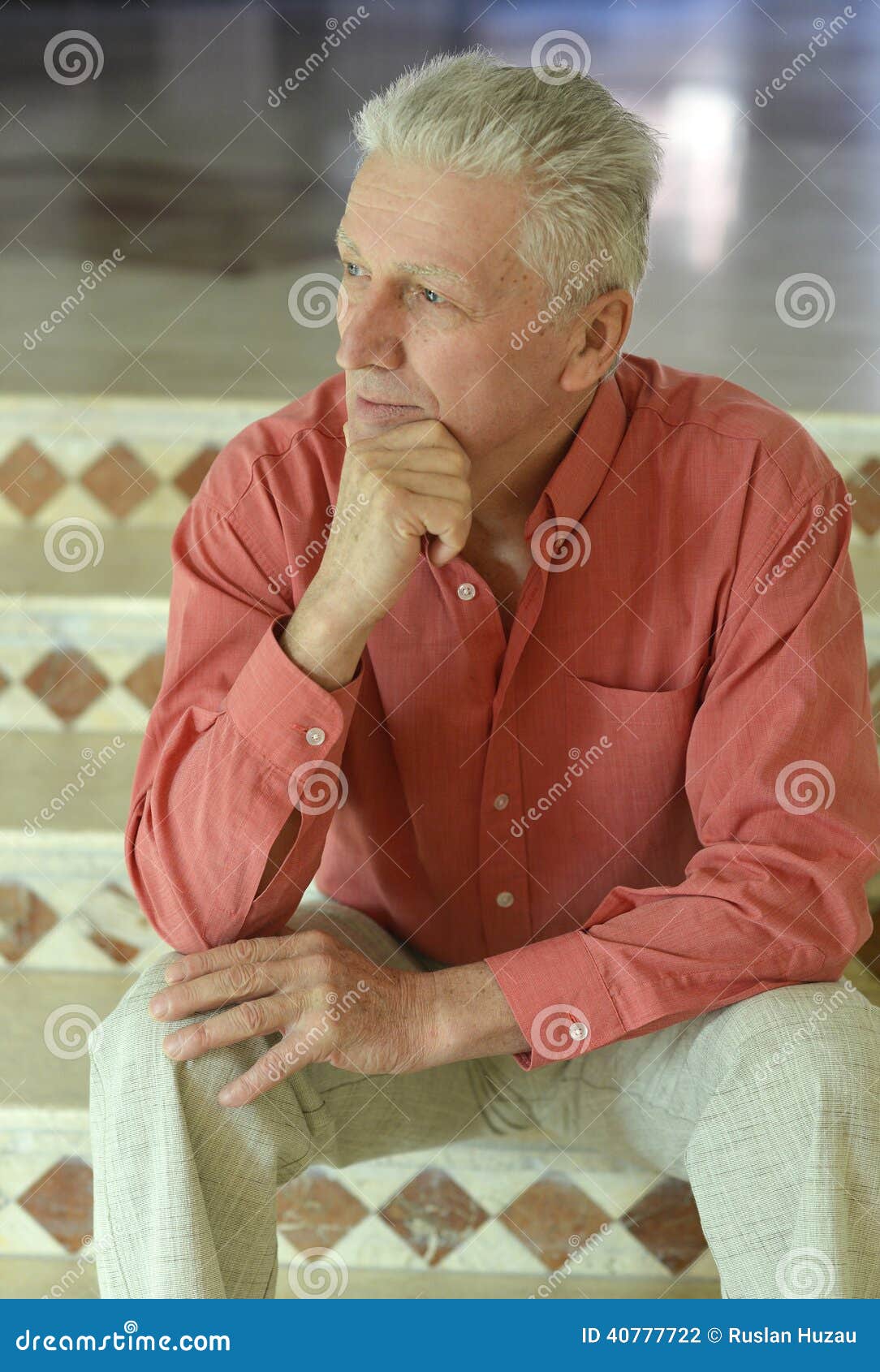 Thinking senior man stock photo. Image of look, building - 40777722