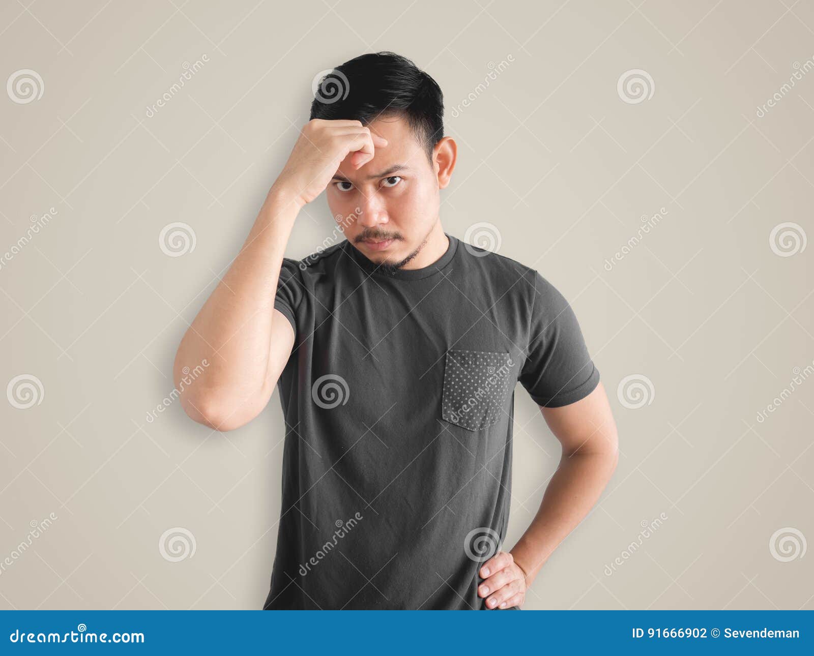 Thinking and Serious Man Standing. Stock Photo - Image of planning ...