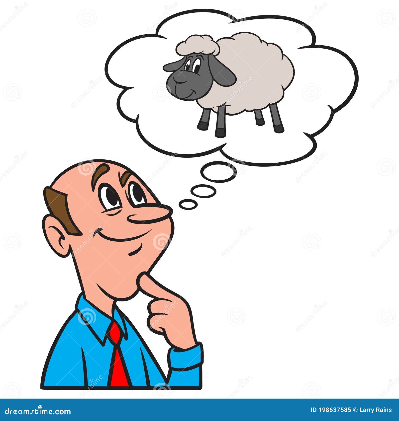Thinking about Sheep stock vector. Illustration of farm - 198637585