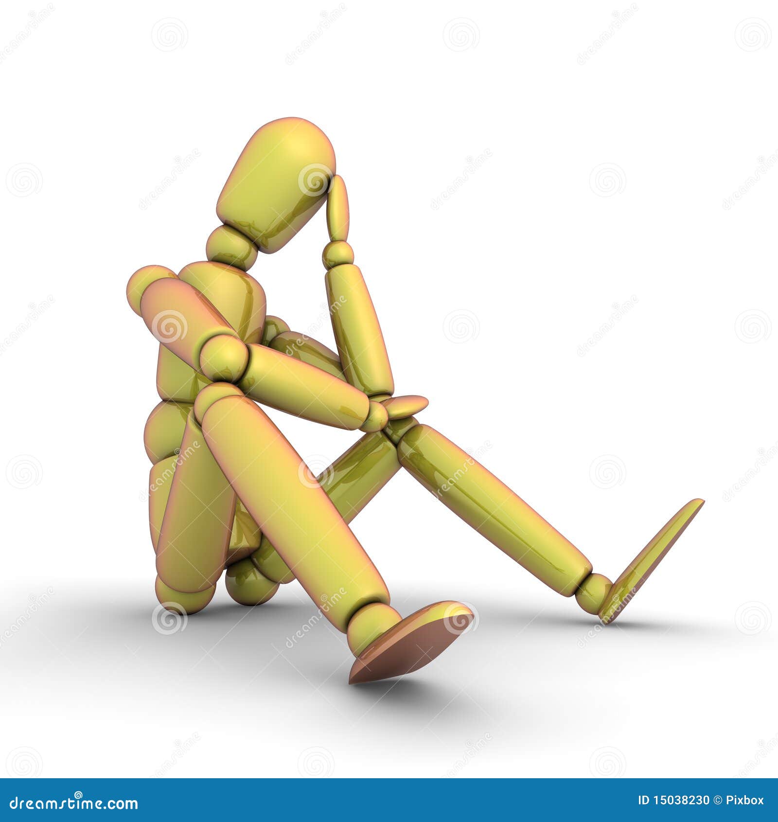 Thinking Shiny Yellow and Gold Stock Illustration - Illustration of ...