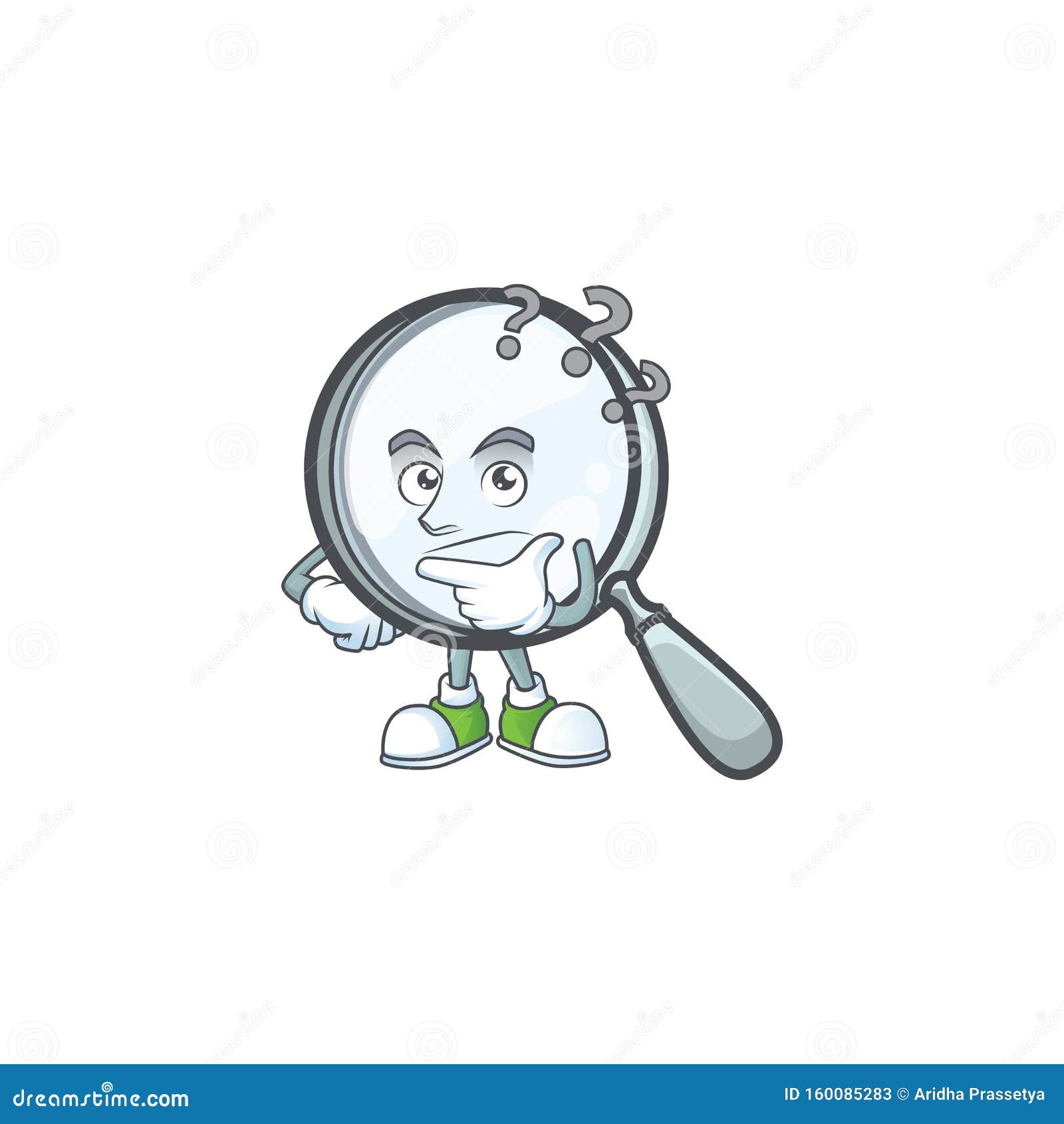 Thinking Silver Magnifying Glass for Research Tool Stock Vector ...