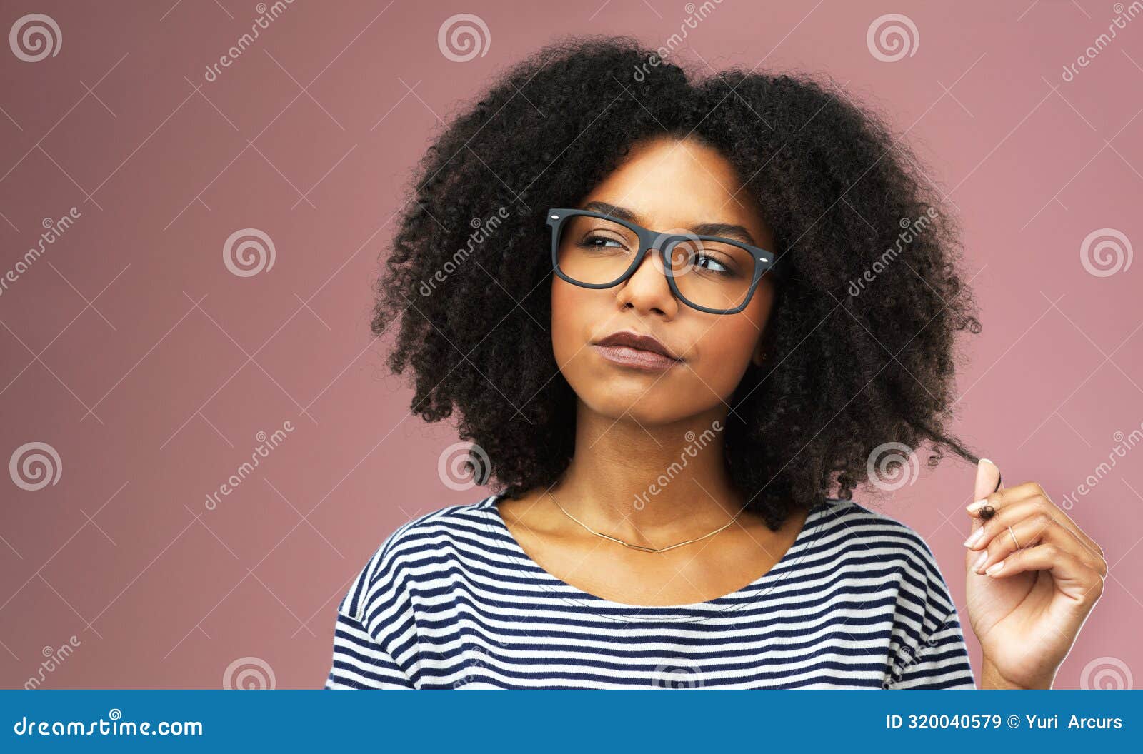 Thinking, Smile and Black Woman with Ideas, Decision and Problem ...