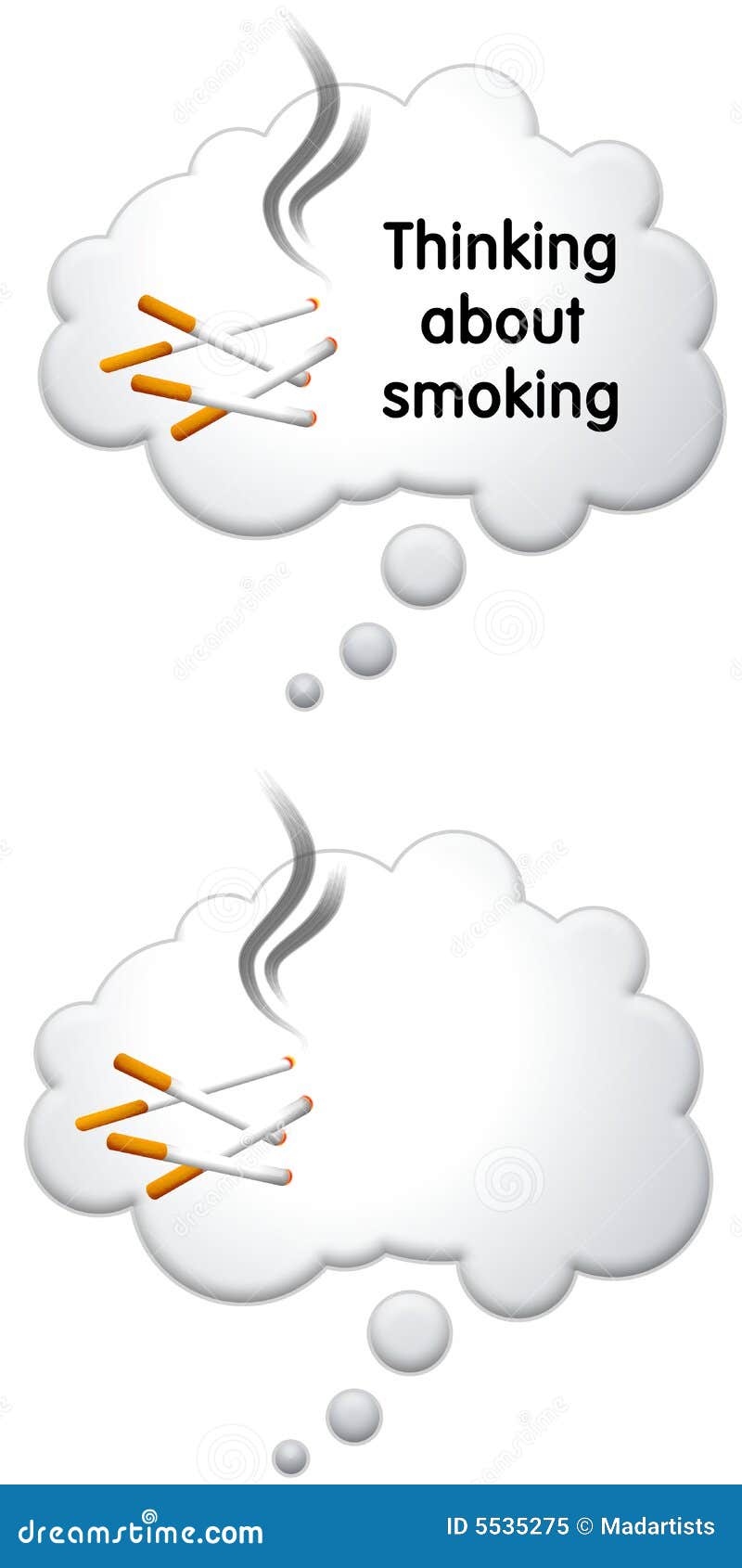 Thinking about Smoking stock illustration. Illustration of health - 5535275