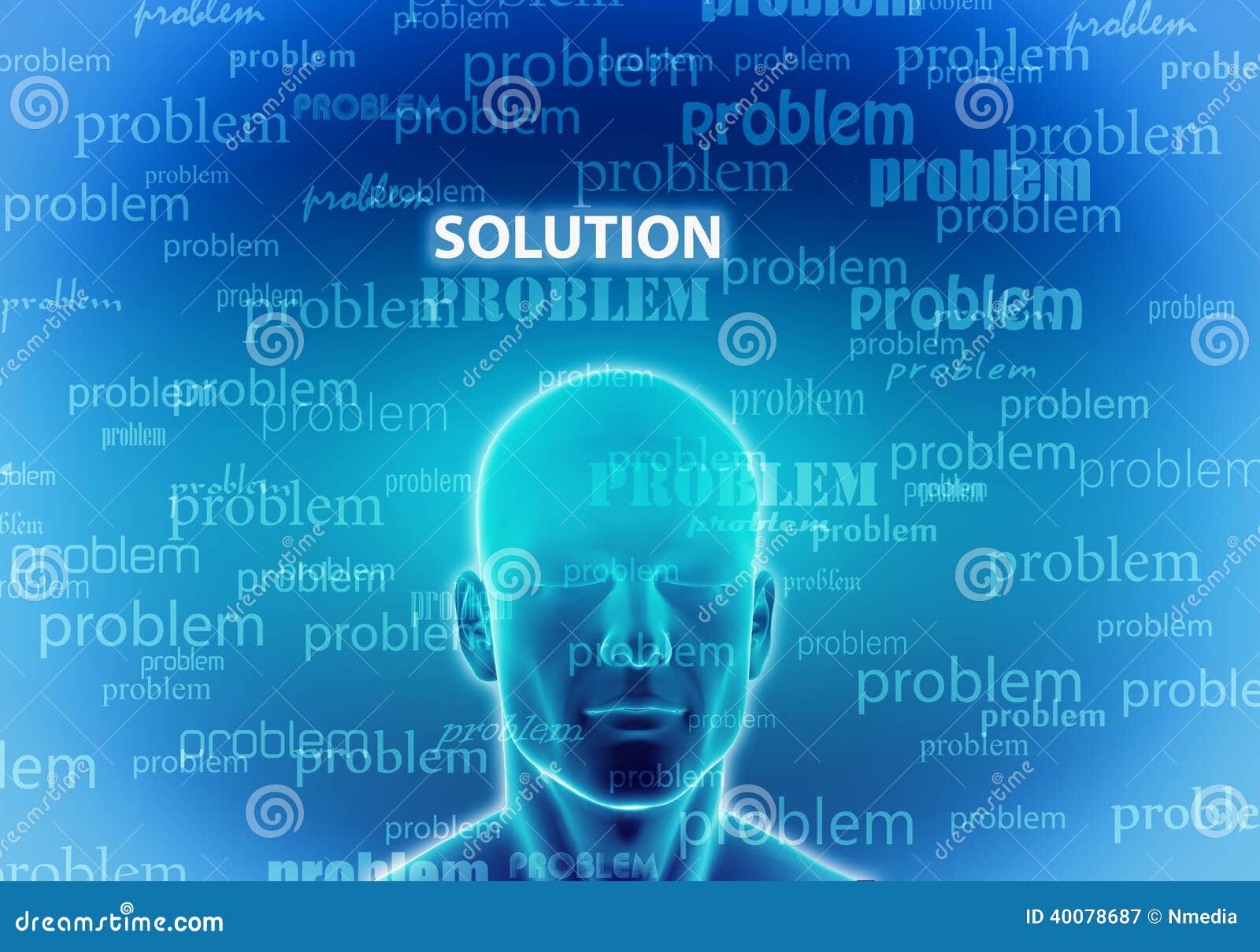 Thinking of solution stock illustration. Illustration of trouble - 40078687