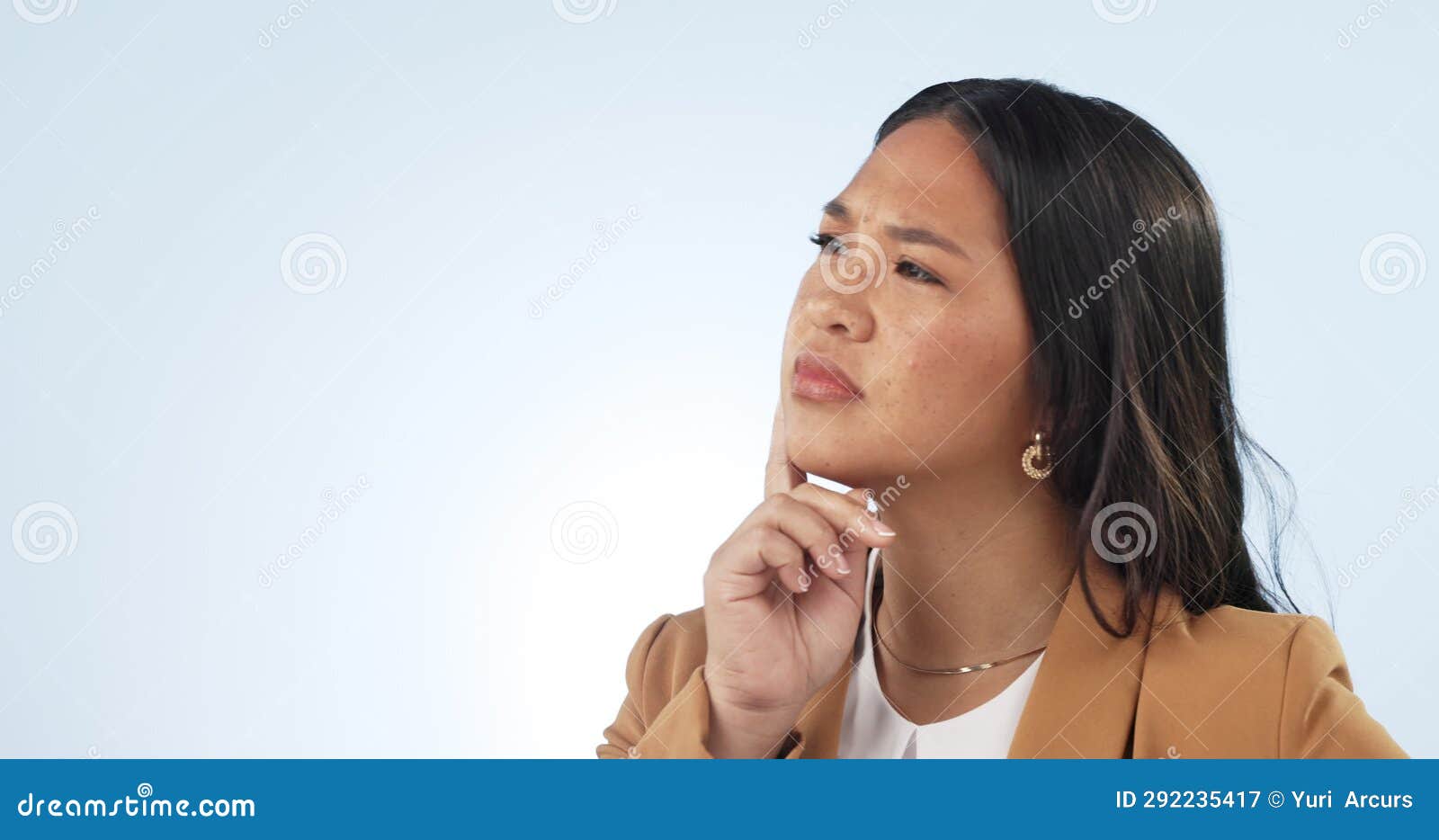 Thinking, Solution and Young Woman in Studio with Unsure, Brainstorming ...