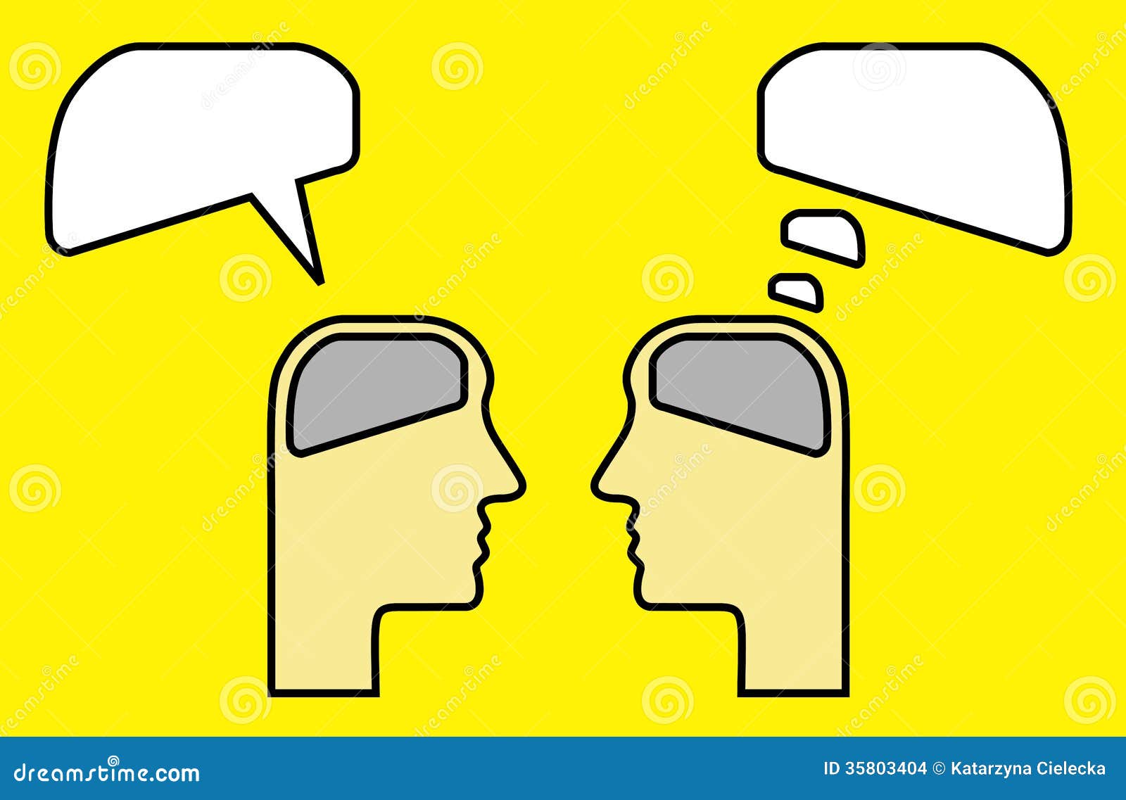 Thinking and Speaking Using Brain Stock Vector - Illustration of ...