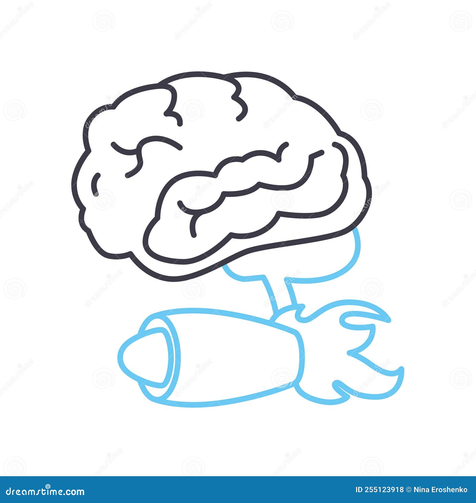 Thinking Speed Line Icon, Outline Symbol, Vector Illustration, Concept ...