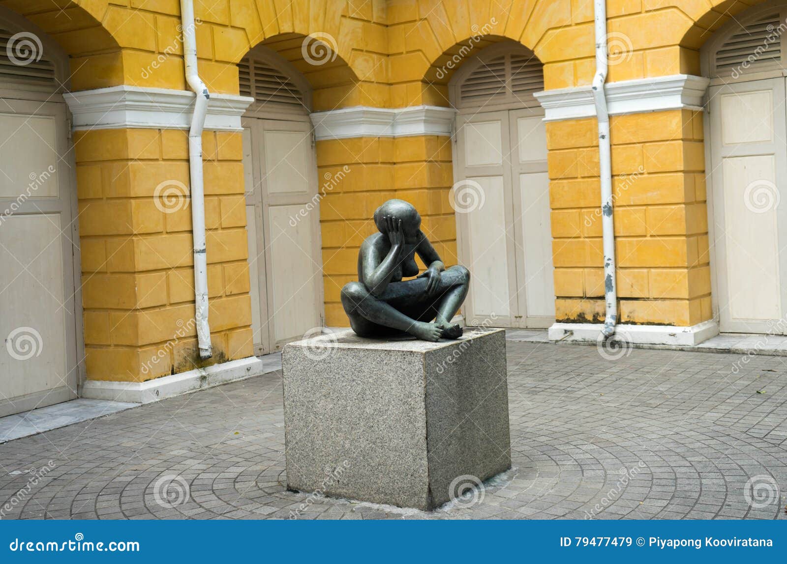 Thinking Man Statue And Question Marks Stock Photo | CartoonDealer.com ...