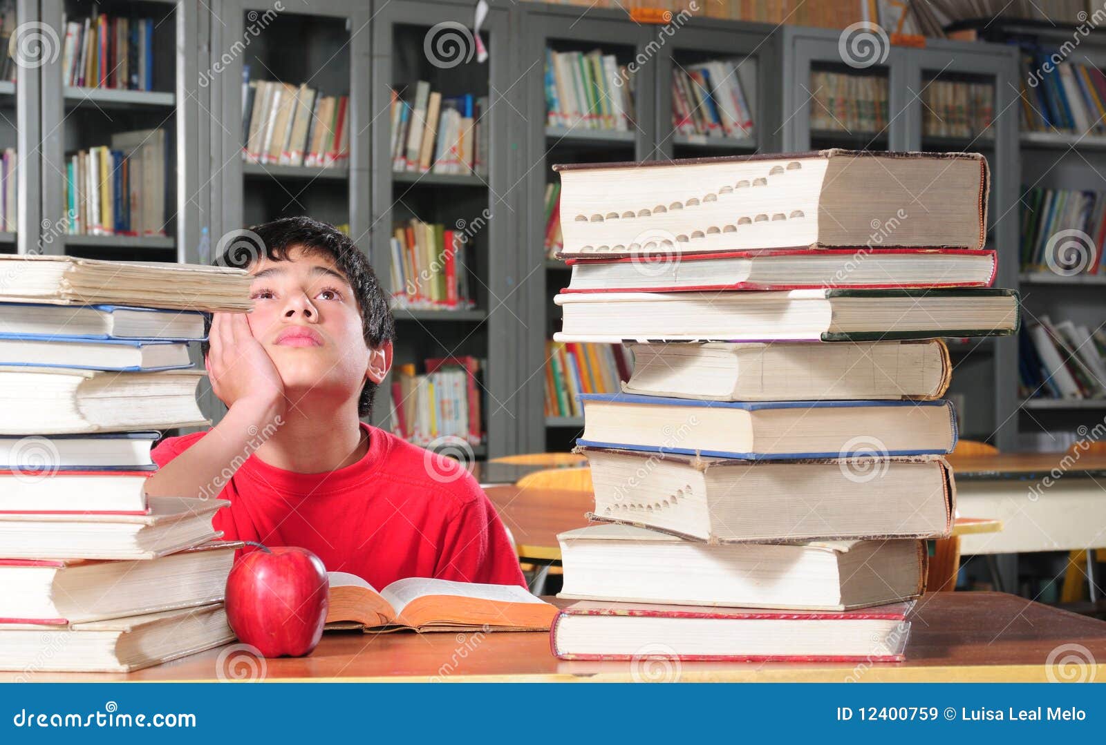 Thinking student stock image. Image of study, educate - 12400759