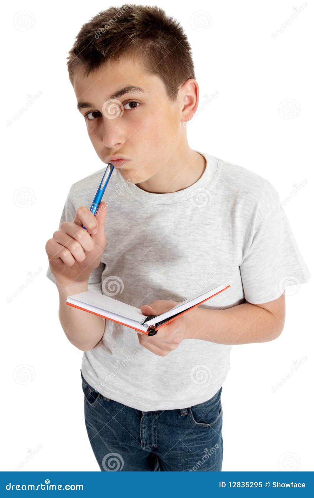 Thinking Student stock image. Image of schoolboy, studious - 12835295