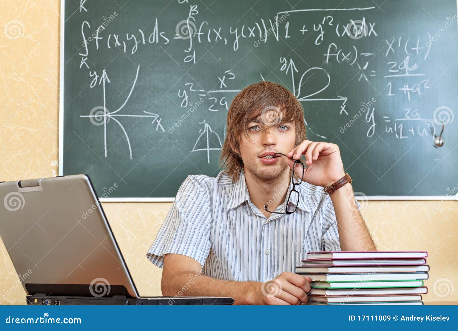Thinking student stock image. Image of casual, classroom - 17111009