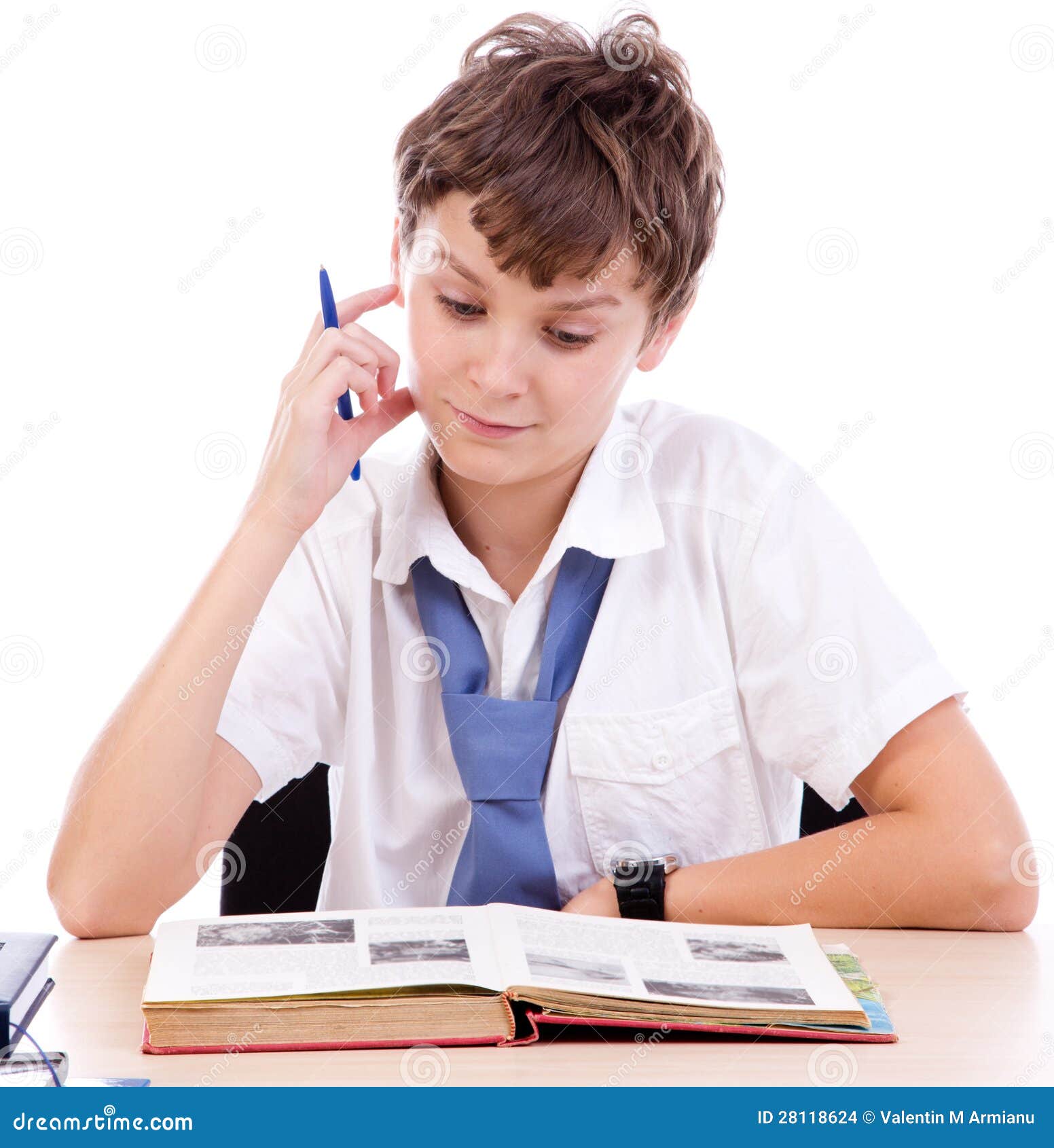 Thinking student stock photo. Image of female, white - 28118624