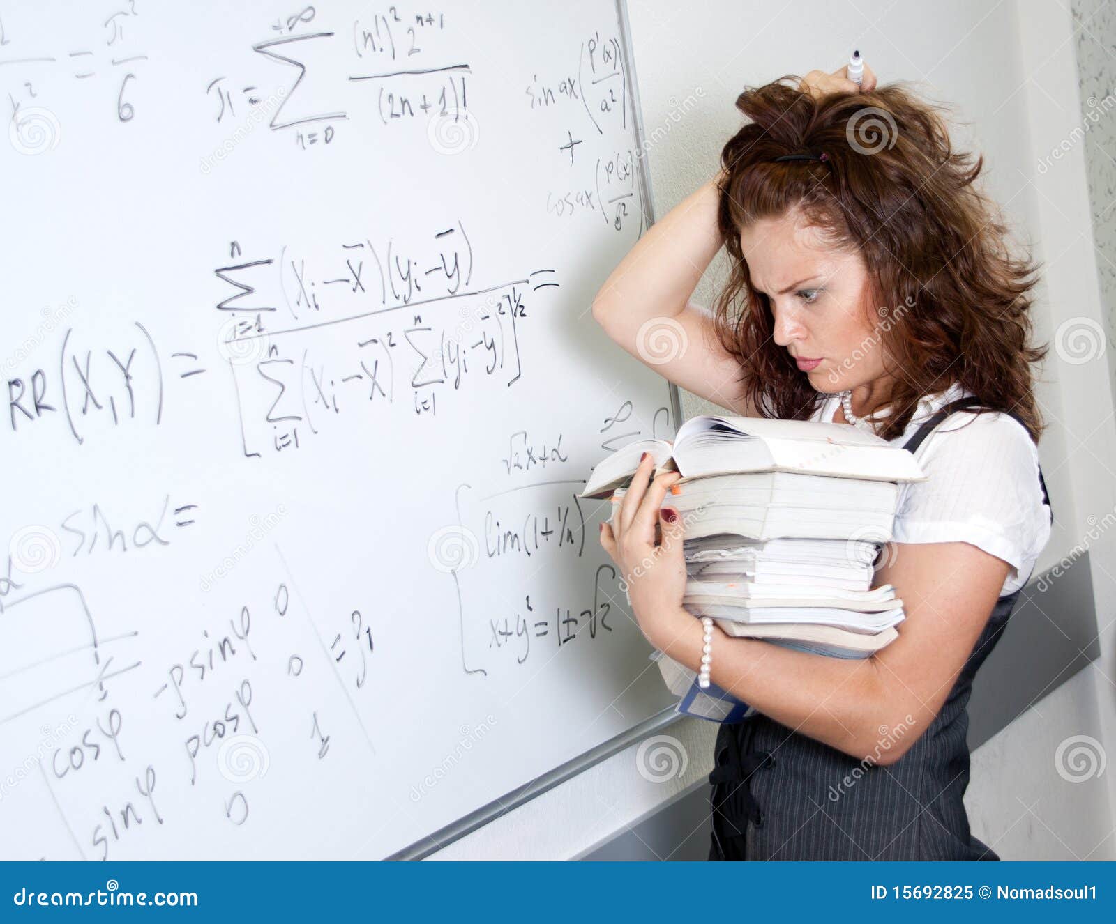 Thinking Student at Blackboard Stock Image - Image of large, lecturer ...