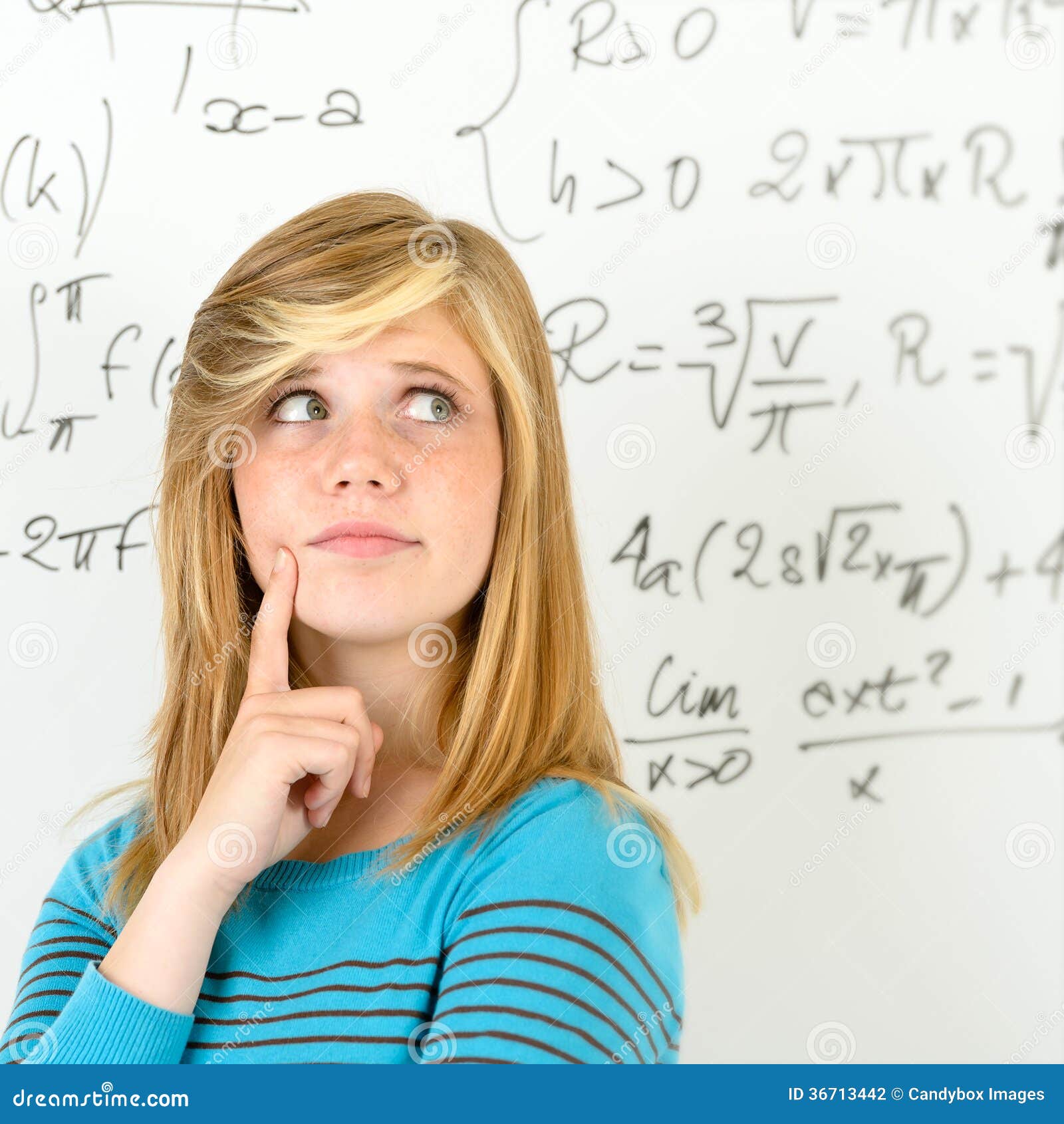 Thinking Student Teenager Mathematics Board Stock Photo - Image of ...