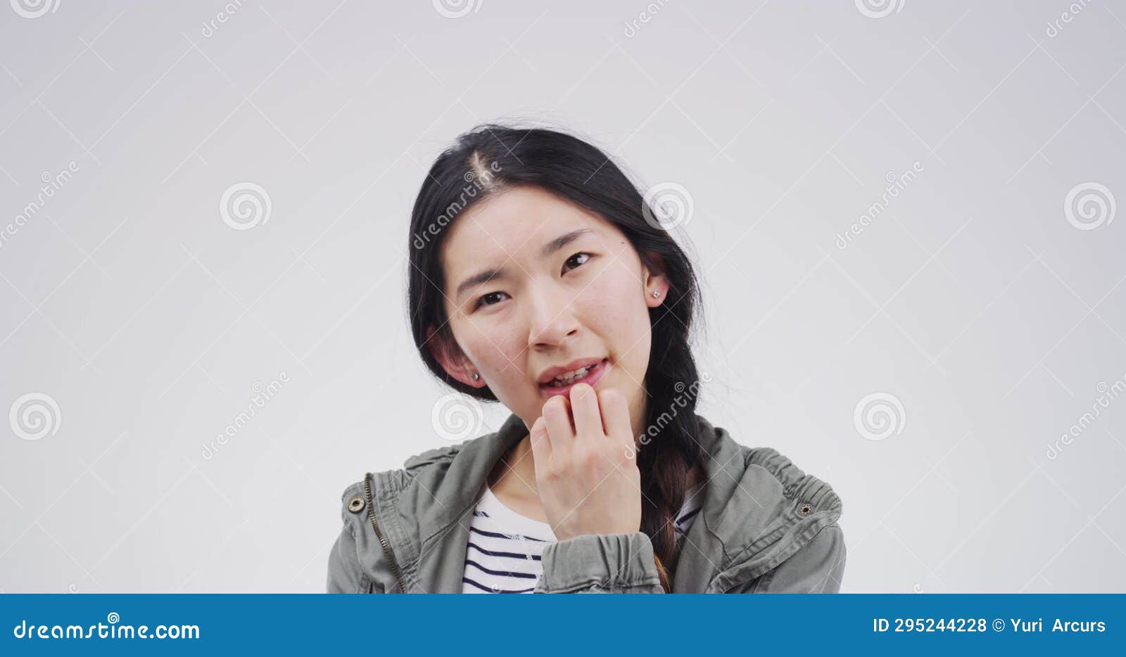 Thinking, Studio Face and Asian Woman Planning Project Ideas, Problem ...