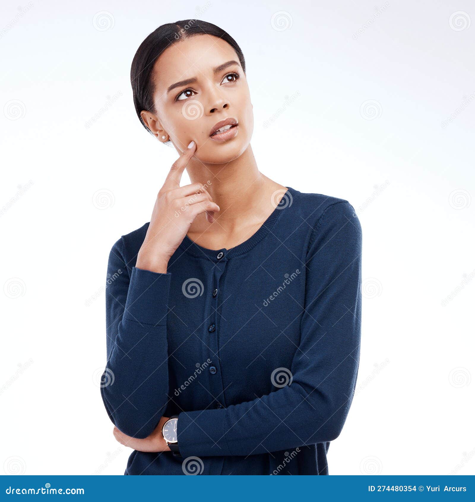 Thinking, Studio Idea and Woman Contemplating Decision, Problem Solving ...