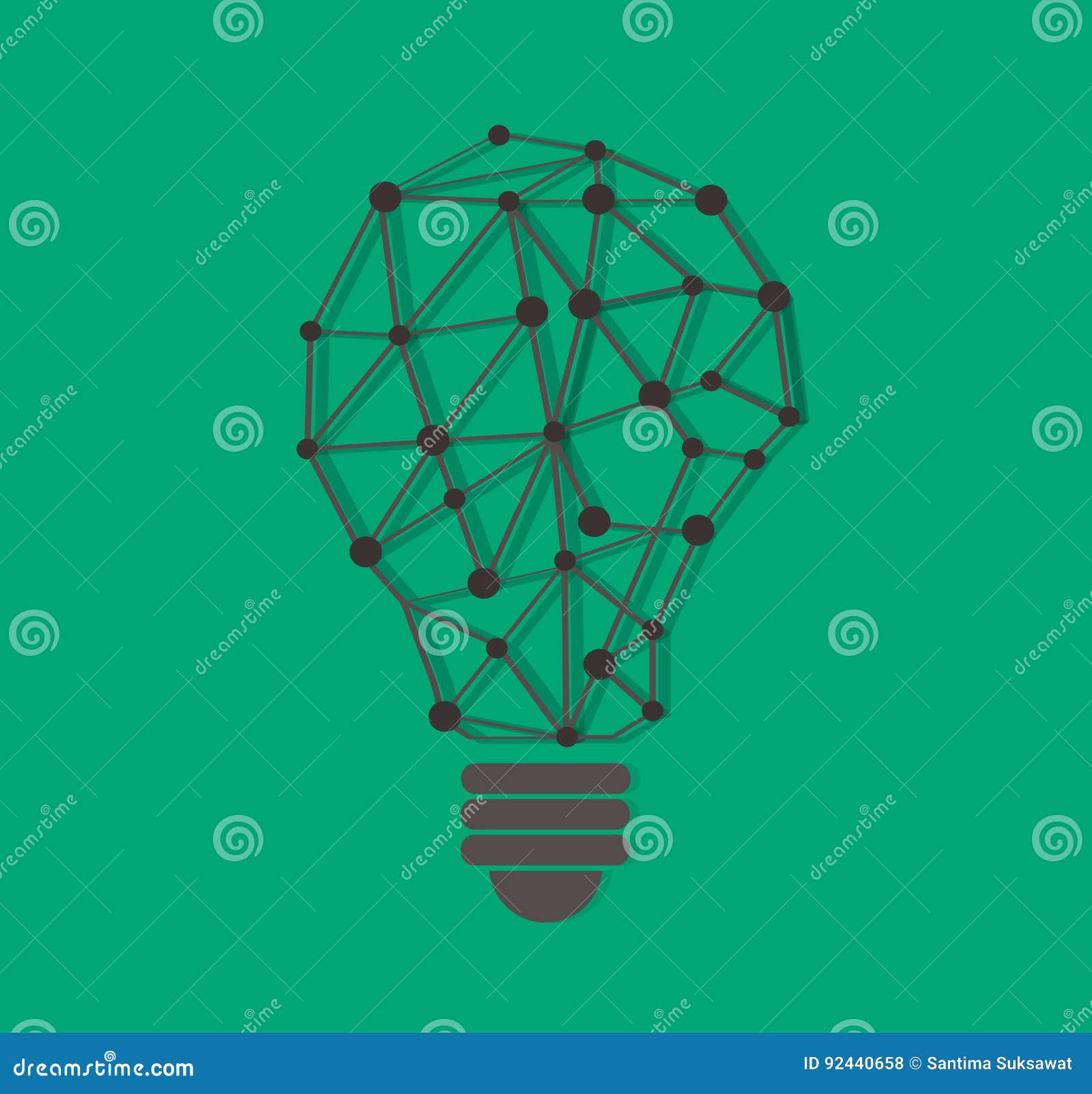 Thinking Symbol Polygons Design In Light Bulb Shape , Eco Concept ...