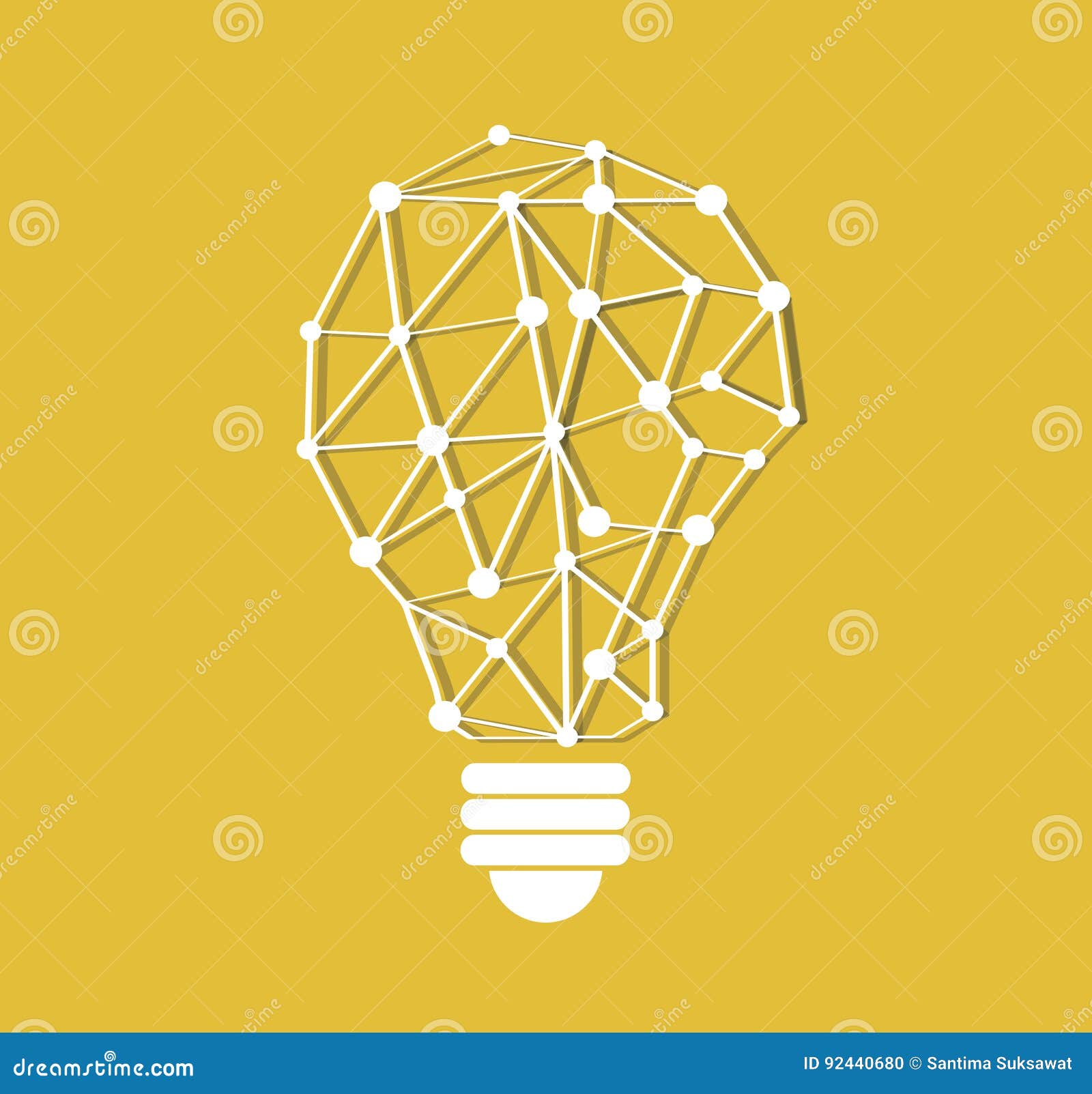 Thinking Symbol Polygons Design In Light Bulb Shape , Eco Concept ...