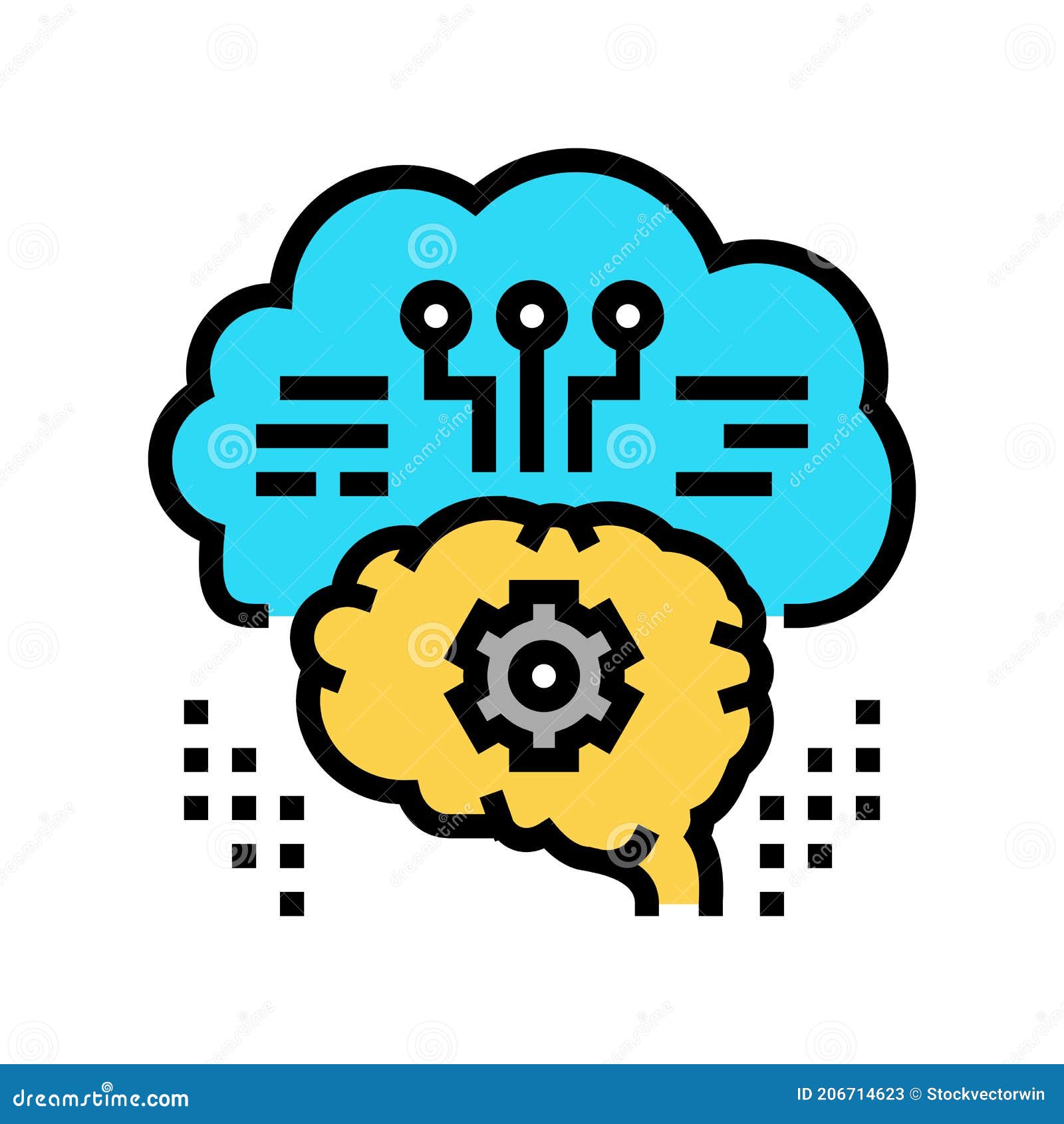 Thinking System Color Icon Vector Illustration Stock Illustration ...