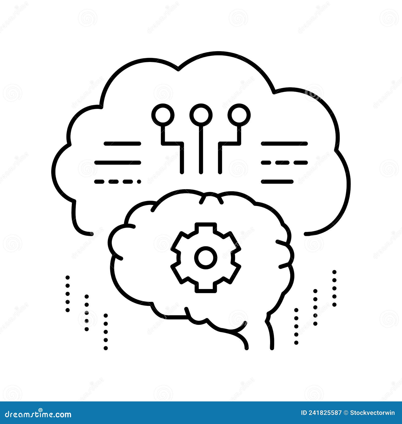 Thinking System Line Icon Vector Illustration Stock Vector ...