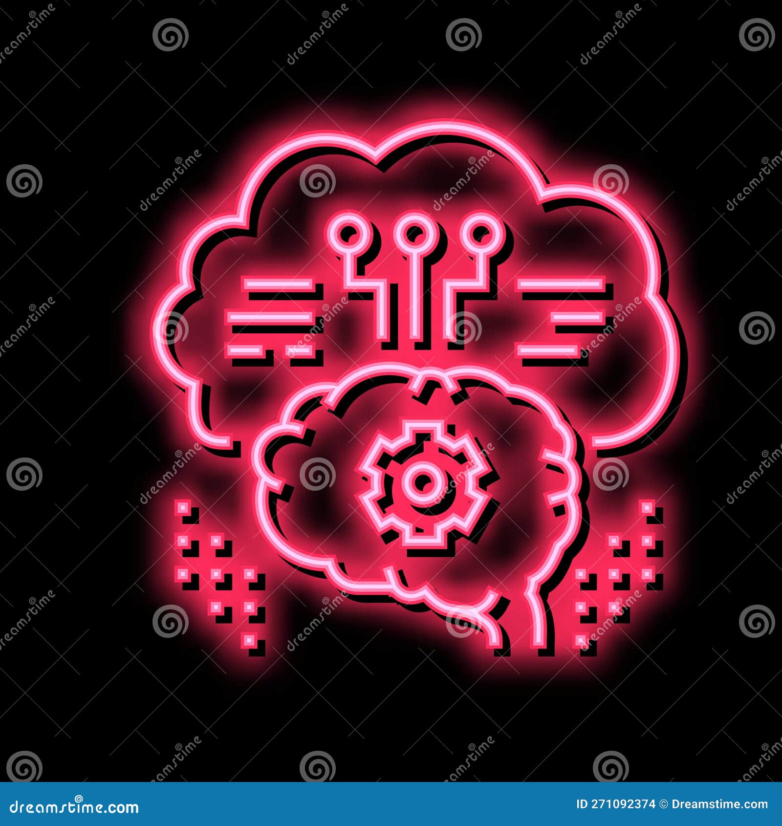 Thinking System Neon Glow Icon Illustration Stock Vector - Illustration ...