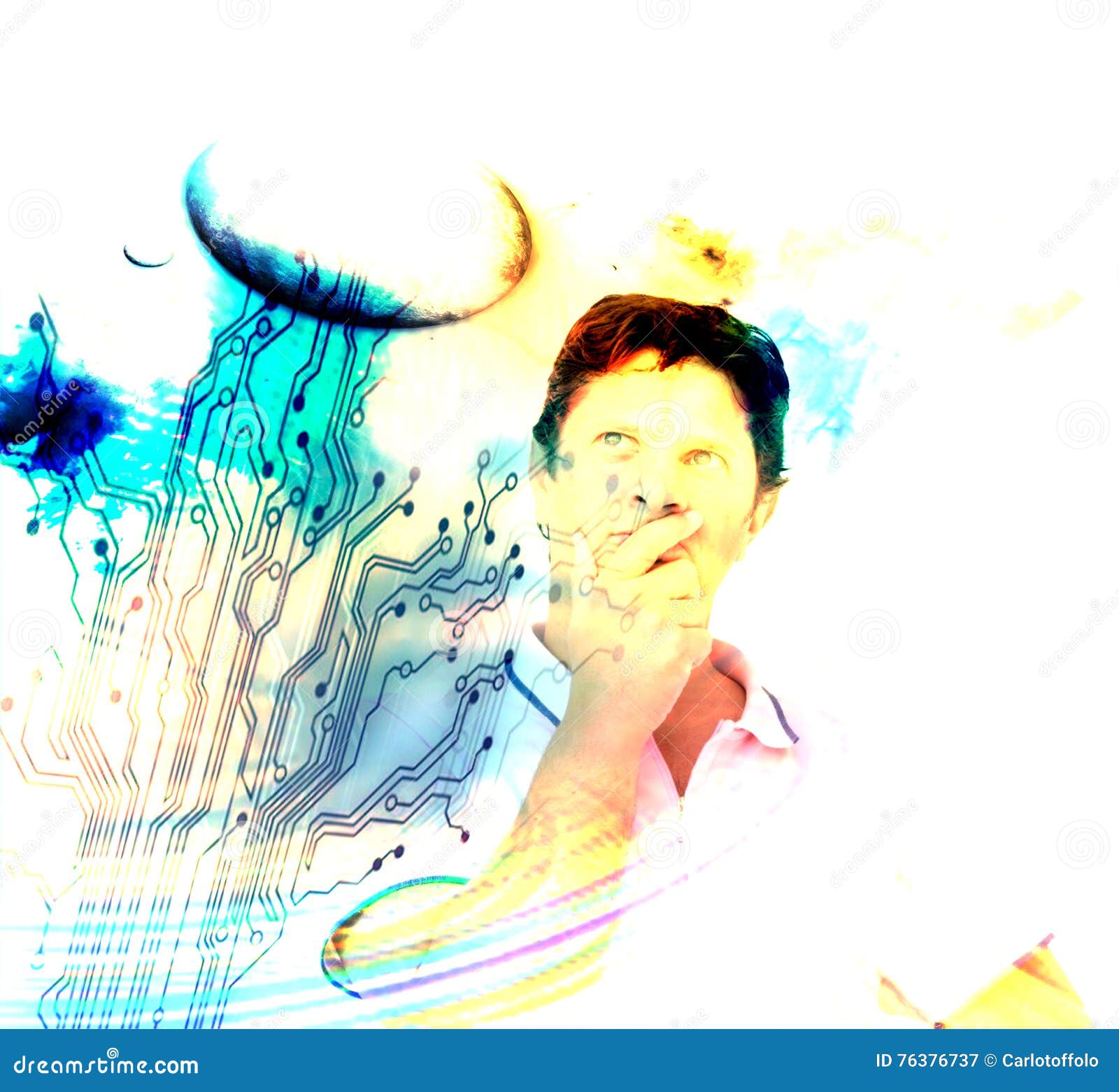 Thinking technology stock image. Image of technology - 76376737