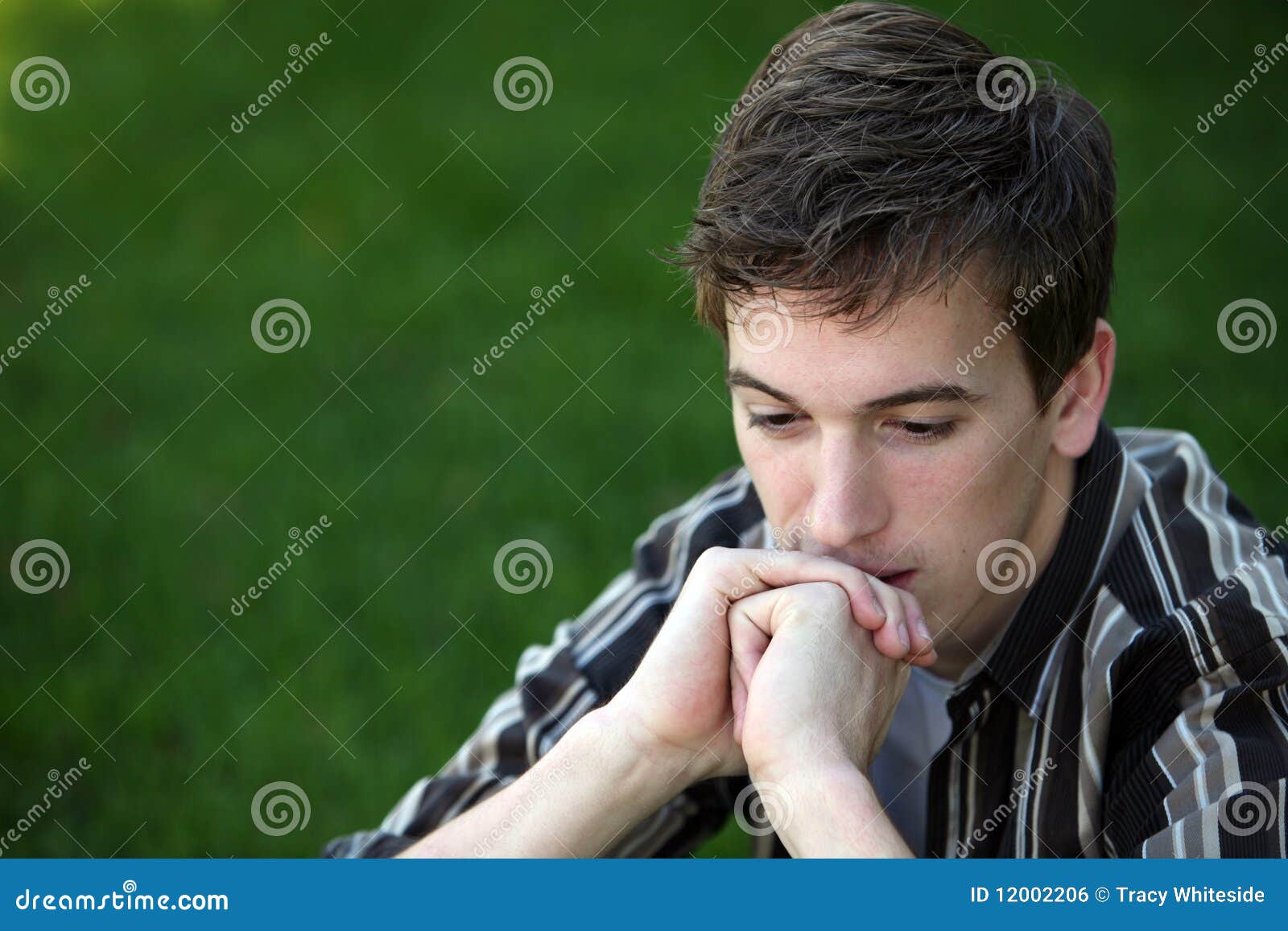 Thinking teen boy stock photo. Image of cute, teenage - 12002206