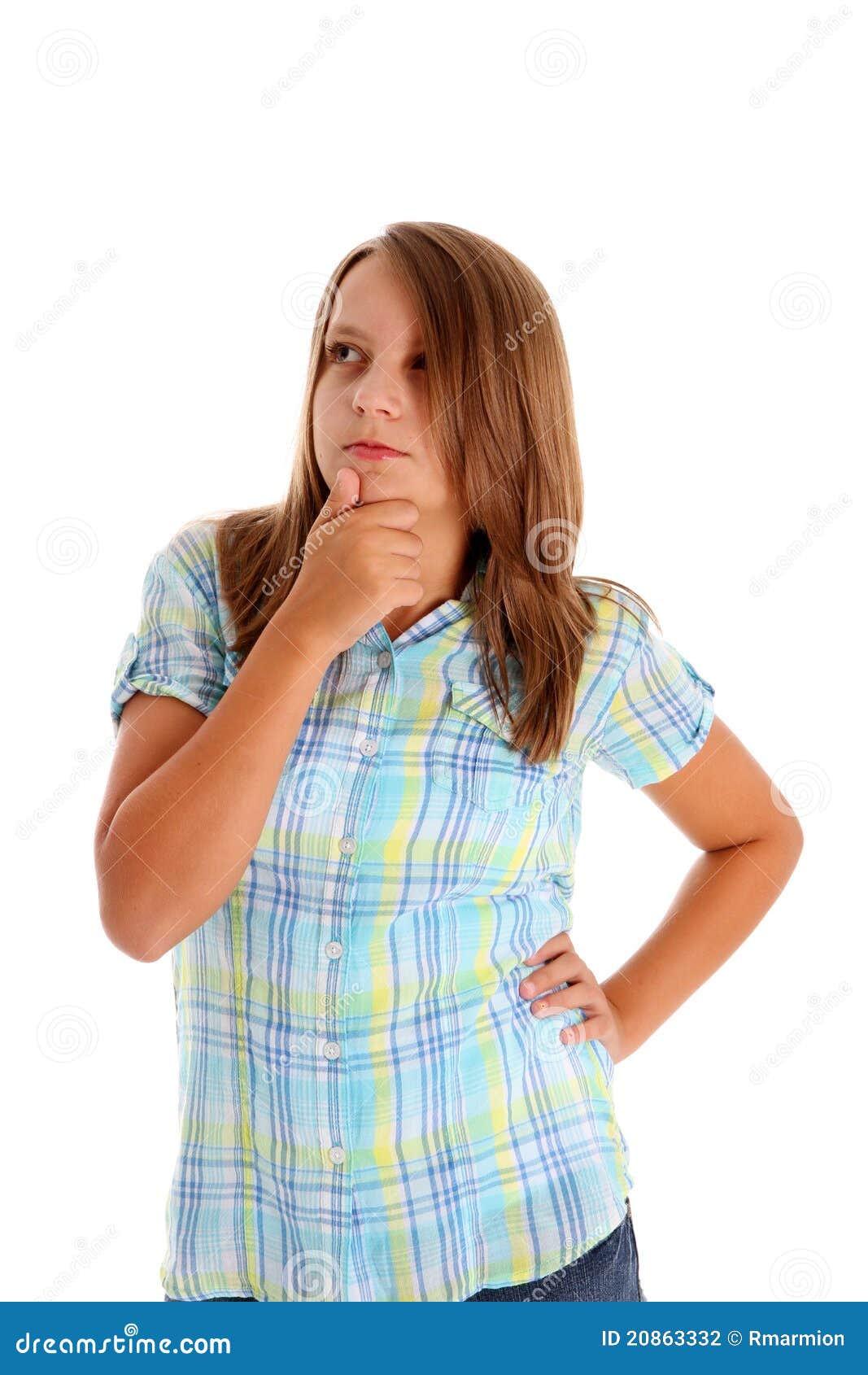 Thinking Teenage Girl stock photo. Image of background - 20863332