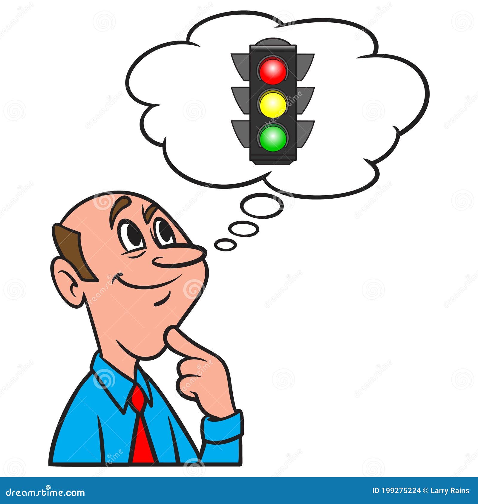 Thinking about Traffic Lights Stock Vector - Illustration of balloon ...