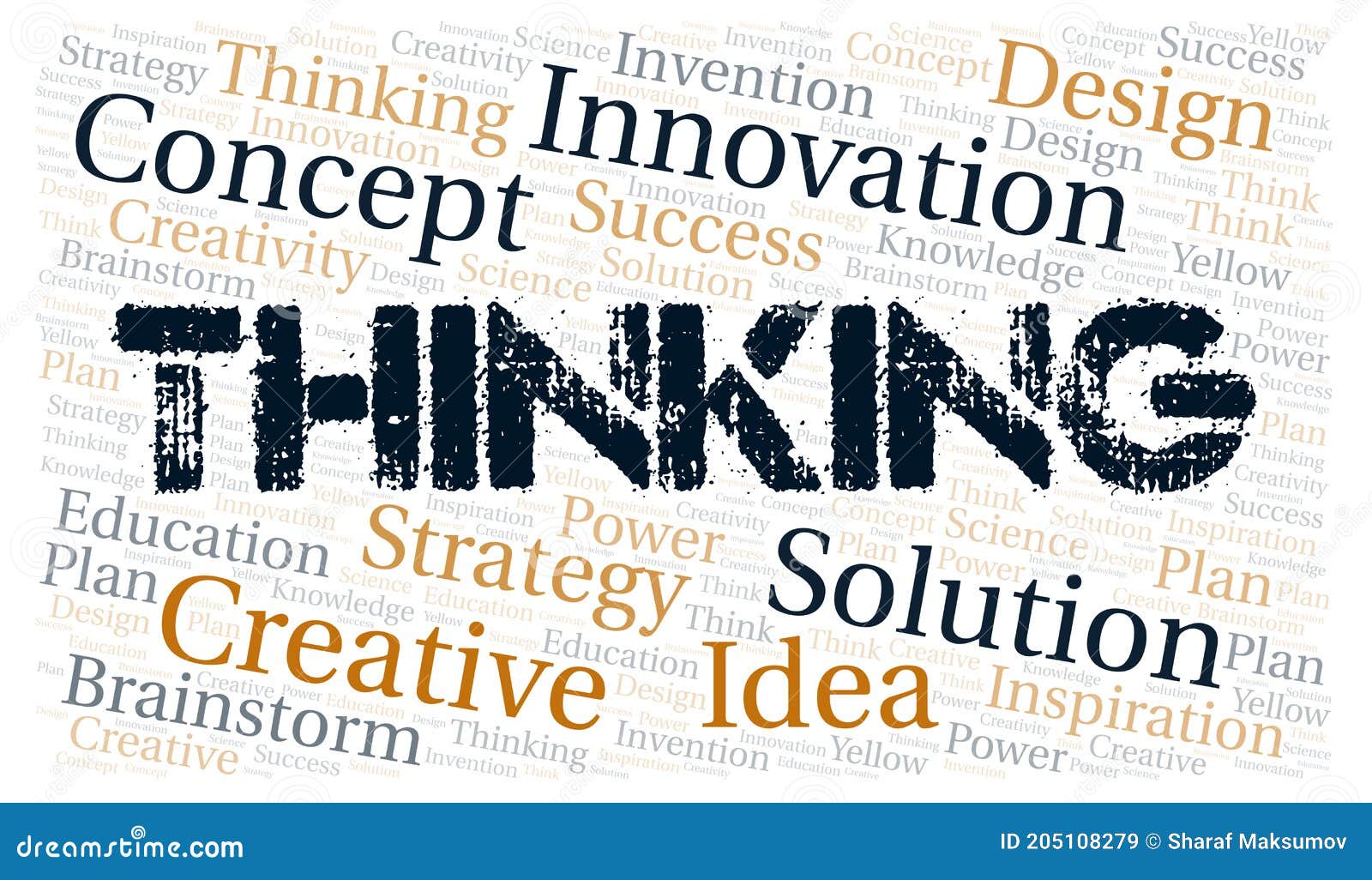 Thinking Typography Word Cloud Create with the Text only. Stock ...