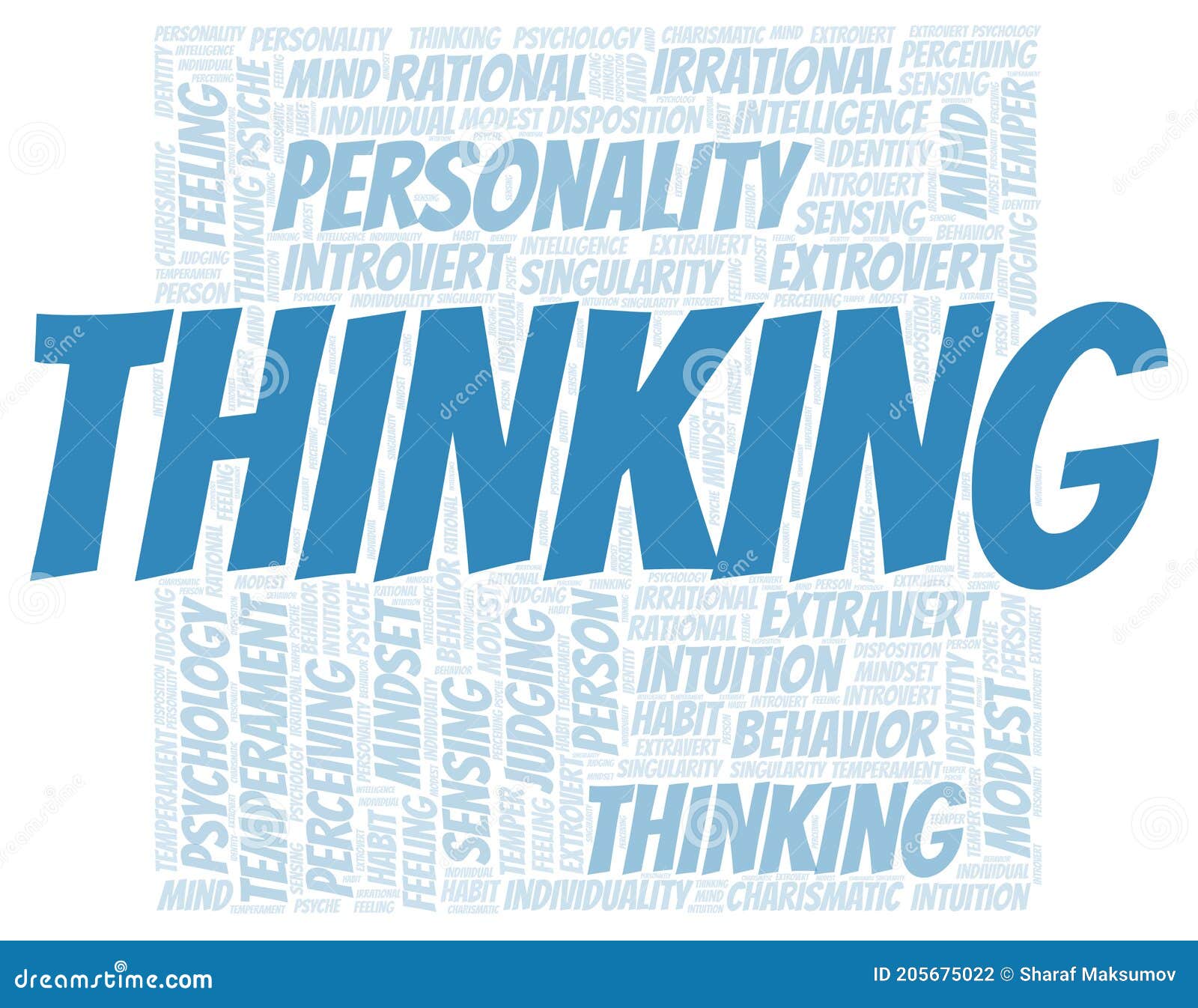 Thinking Typography Word Cloud Create with the Text only. Stock ...