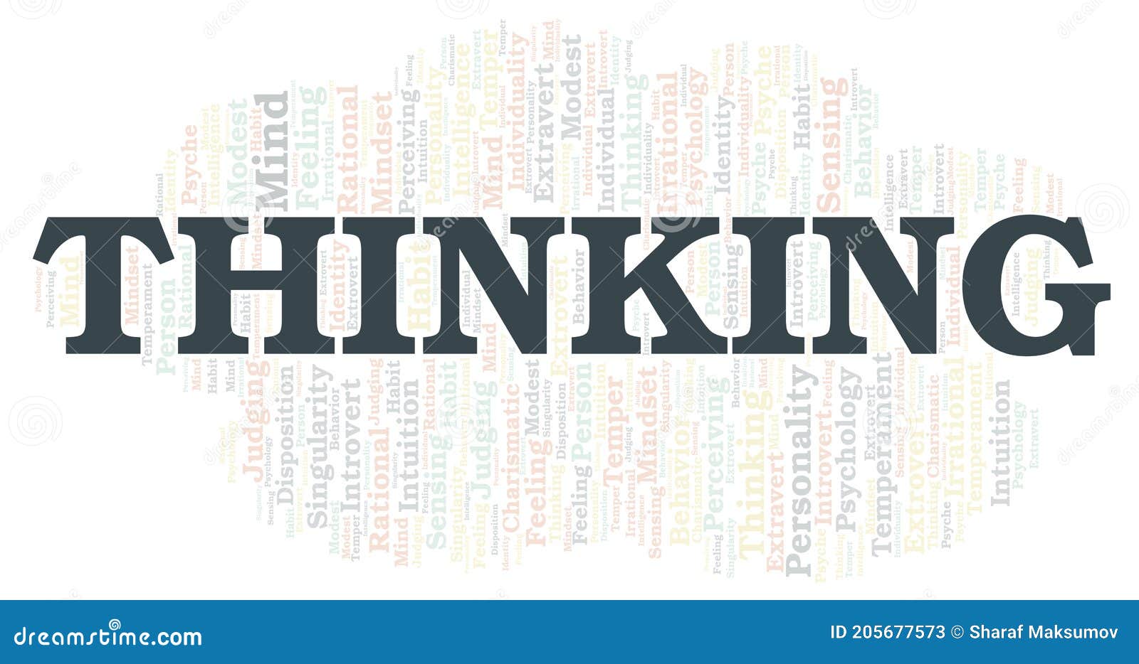 Thinking Typography Word Cloud Create with the Text only. Stock ...