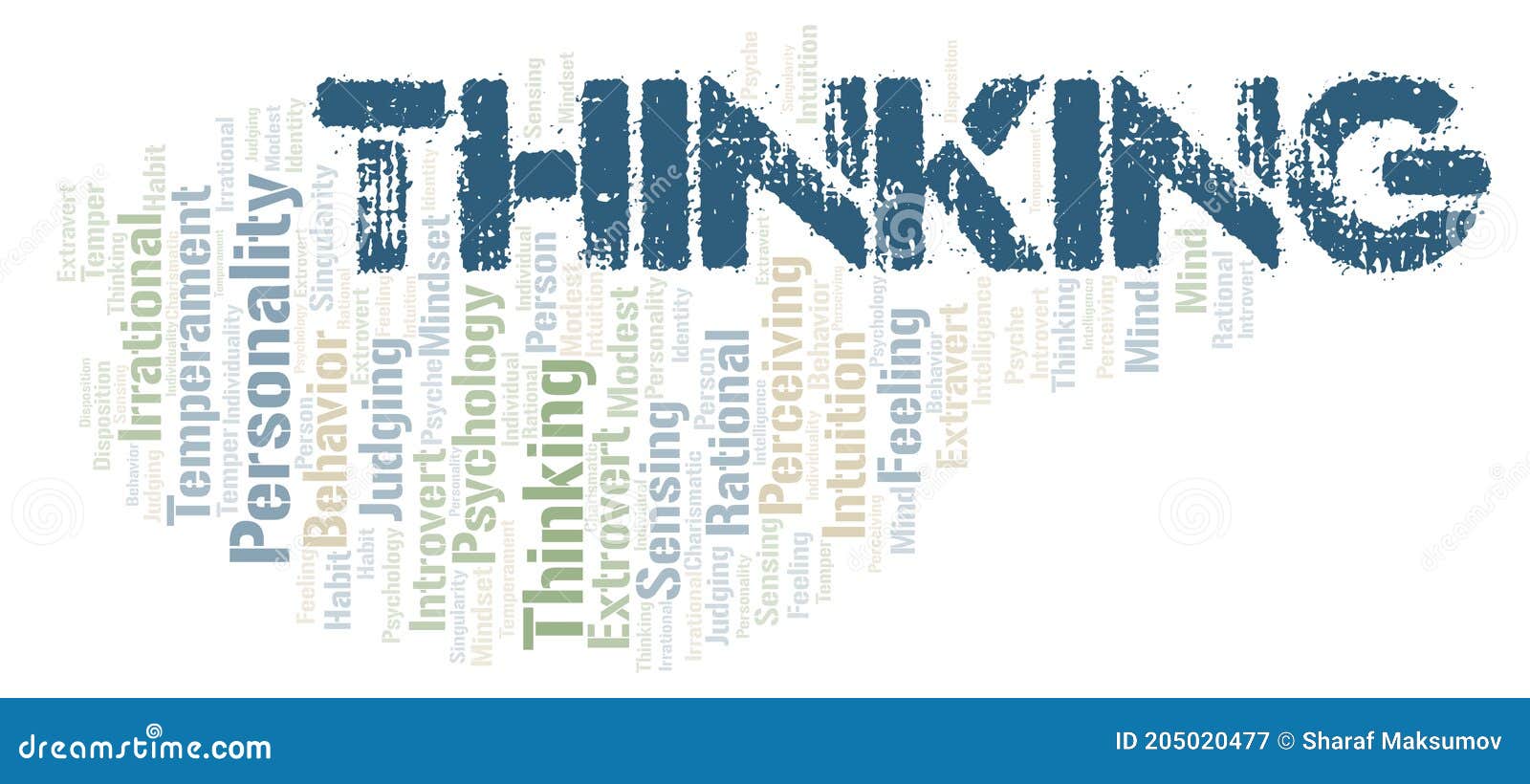Thinking Typography Word Cloud Create with the Text only. Stock ...