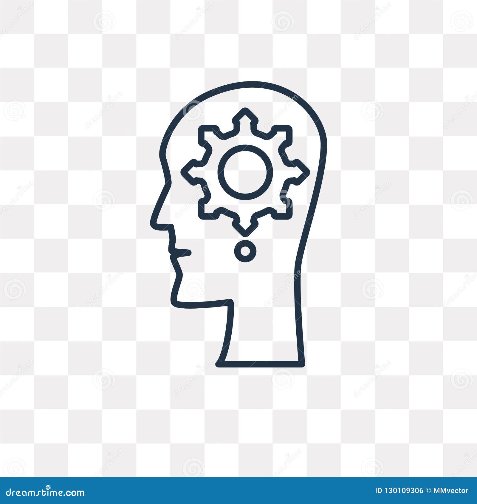 Thinking Vector Icon Isolated on Transparent Background, Linear Stock ...