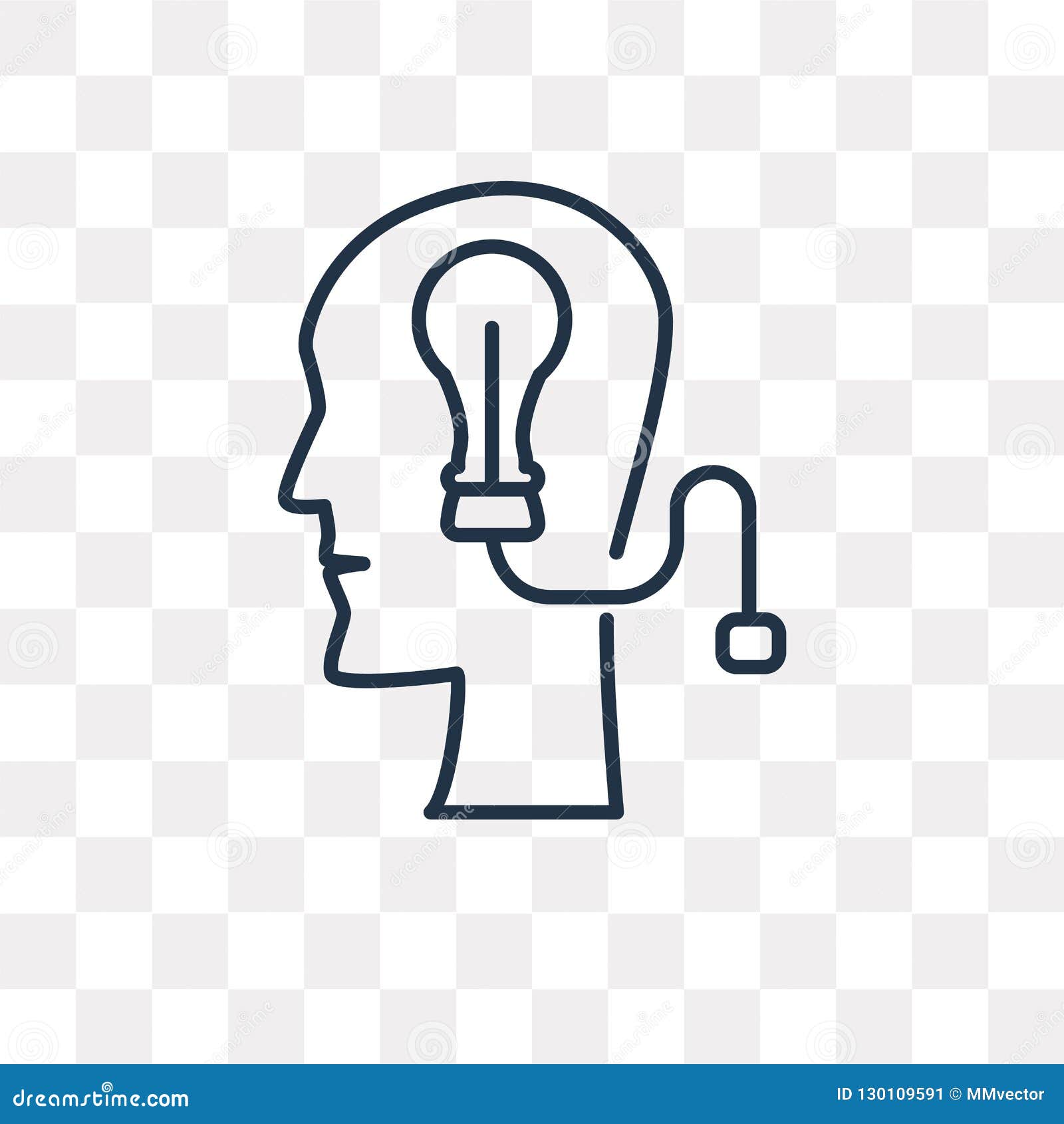 Thinking Vector Icon Isolated on Transparent Background, Linear Stock ...