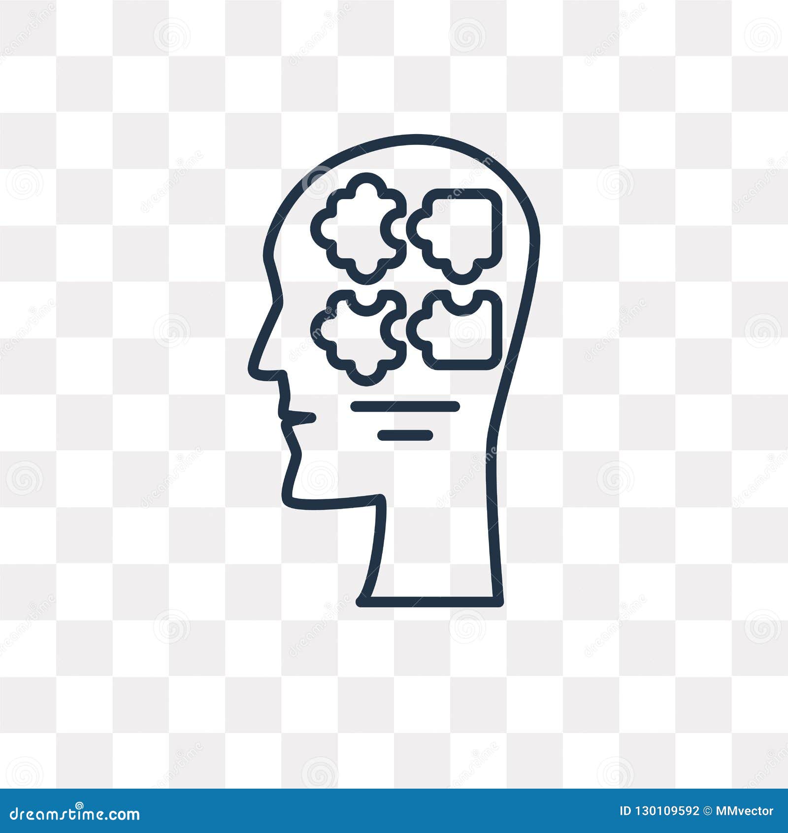 Thinking Vector Icon Isolated on Transparent Background, Linear Stock ...