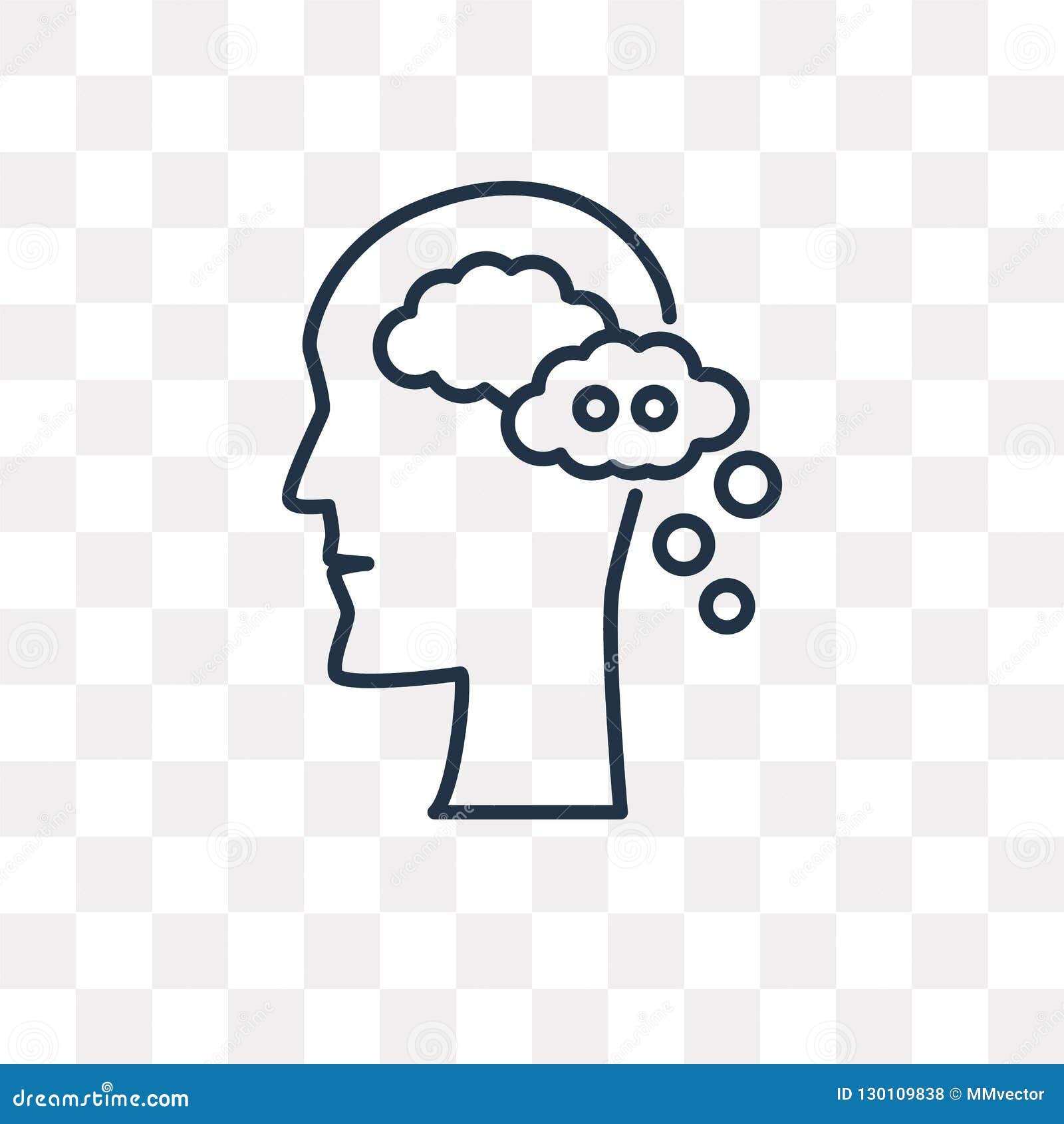 Thinking Vector Icon Isolated on Transparent Background, Linear Stock ...