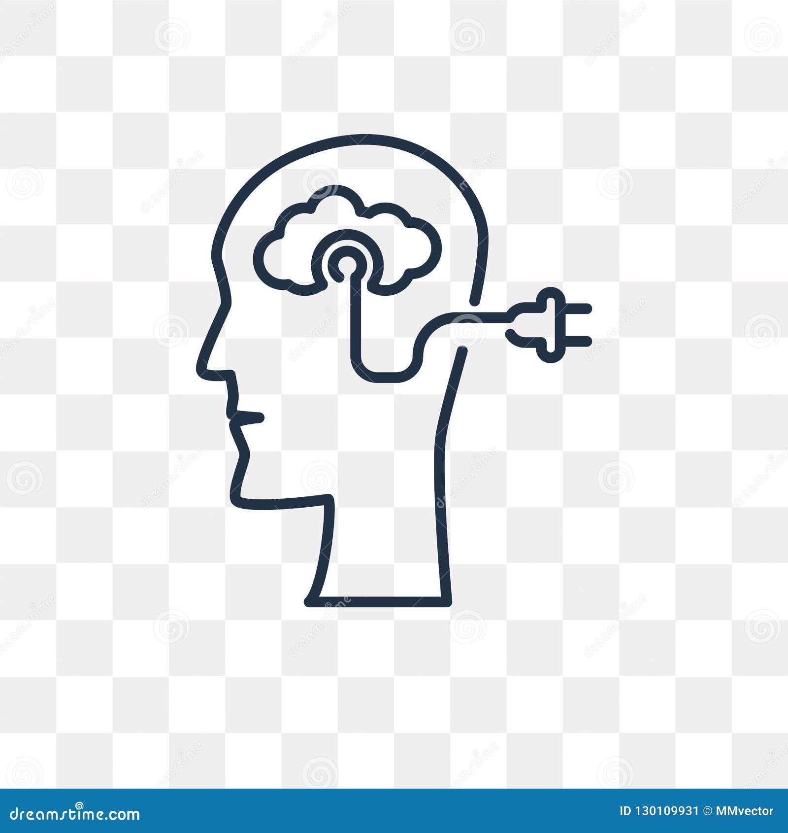 Thinking Vector Icon Isolated on Transparent Background, Linear Stock ...