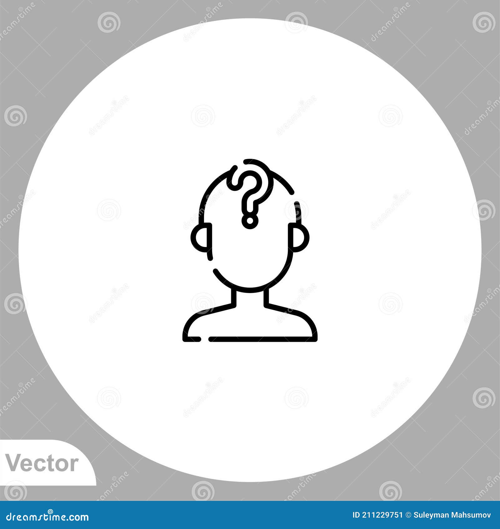Thinking Vector Icon Sign Symbol Stock Vector - Illustration of concept ...