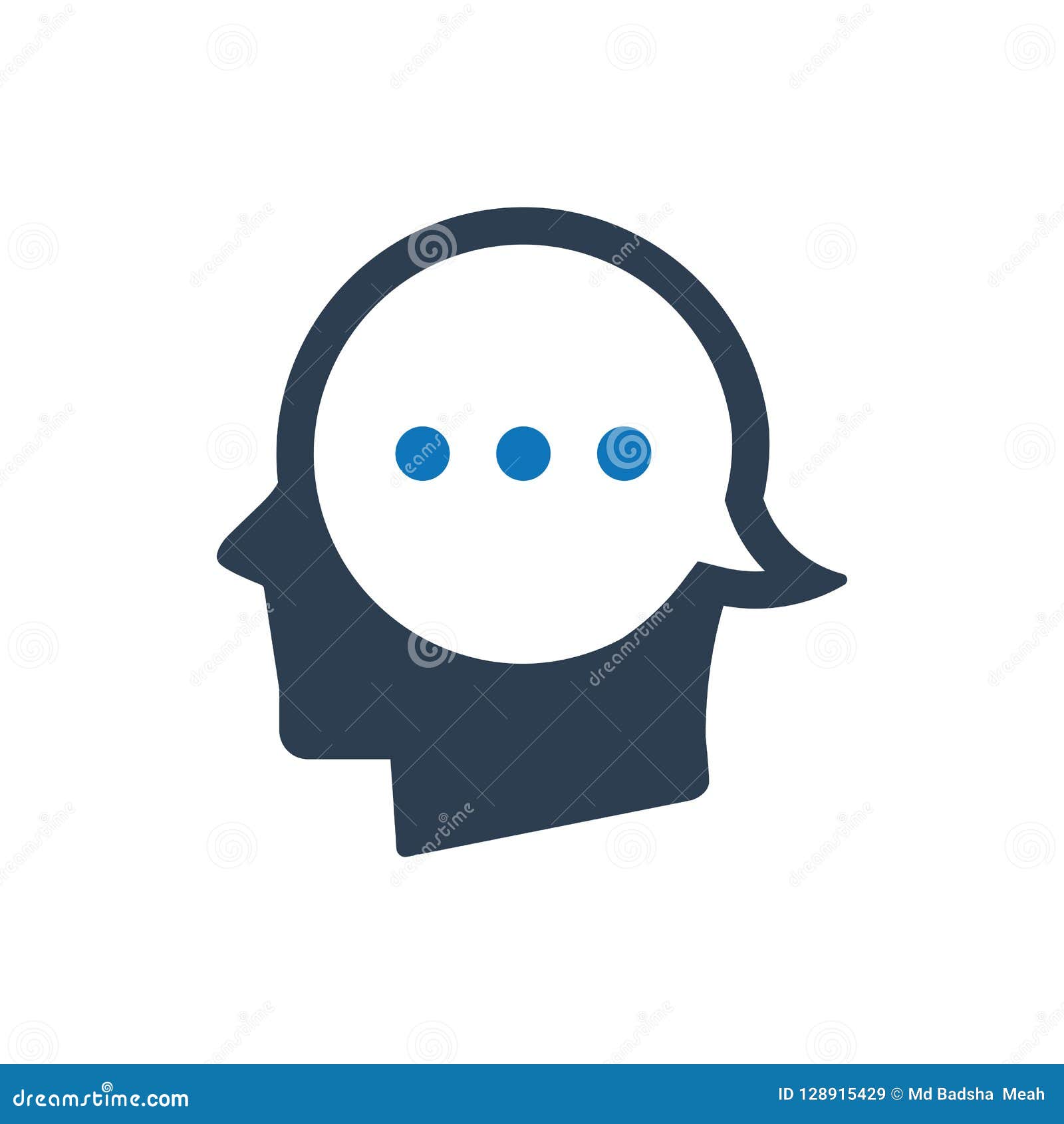 Thinking Vector Icon stock vector. Illustration of icon - 128915429