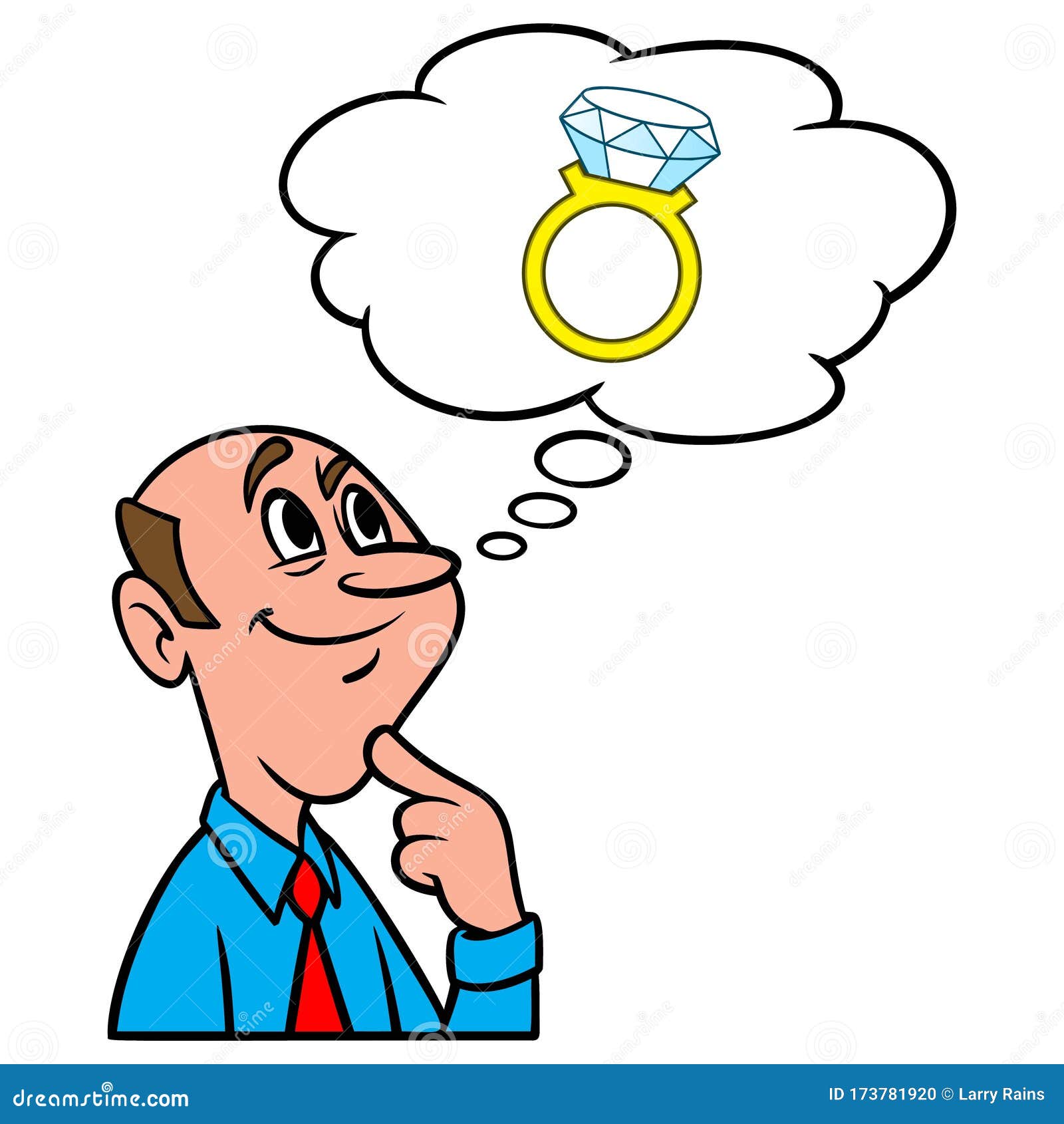 Thinking about a Wedding Ring Stock Vector - Illustration of engagement ...
