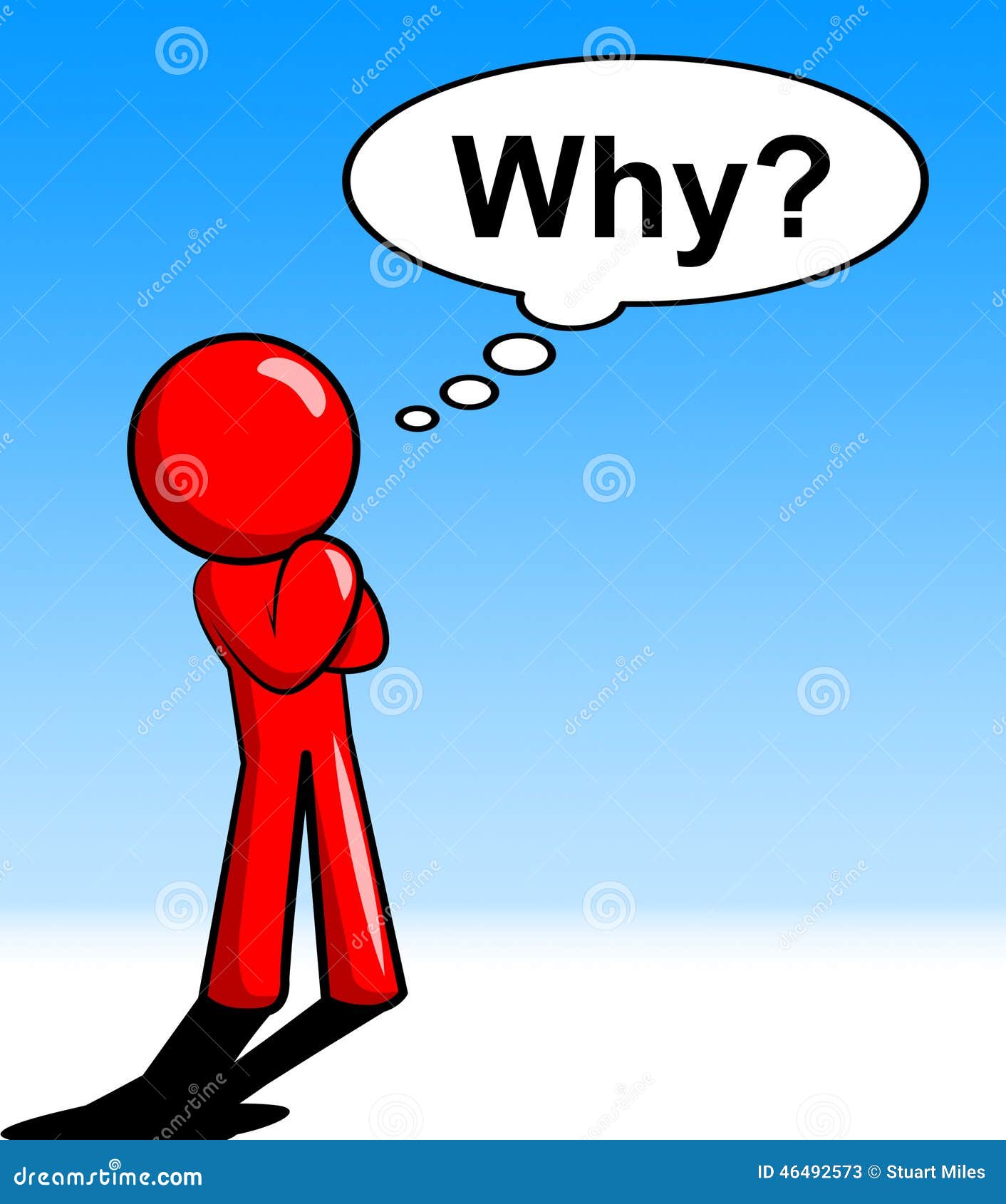 Thinking Why Character Shows Reflect about and Cause Stock Illustration ...