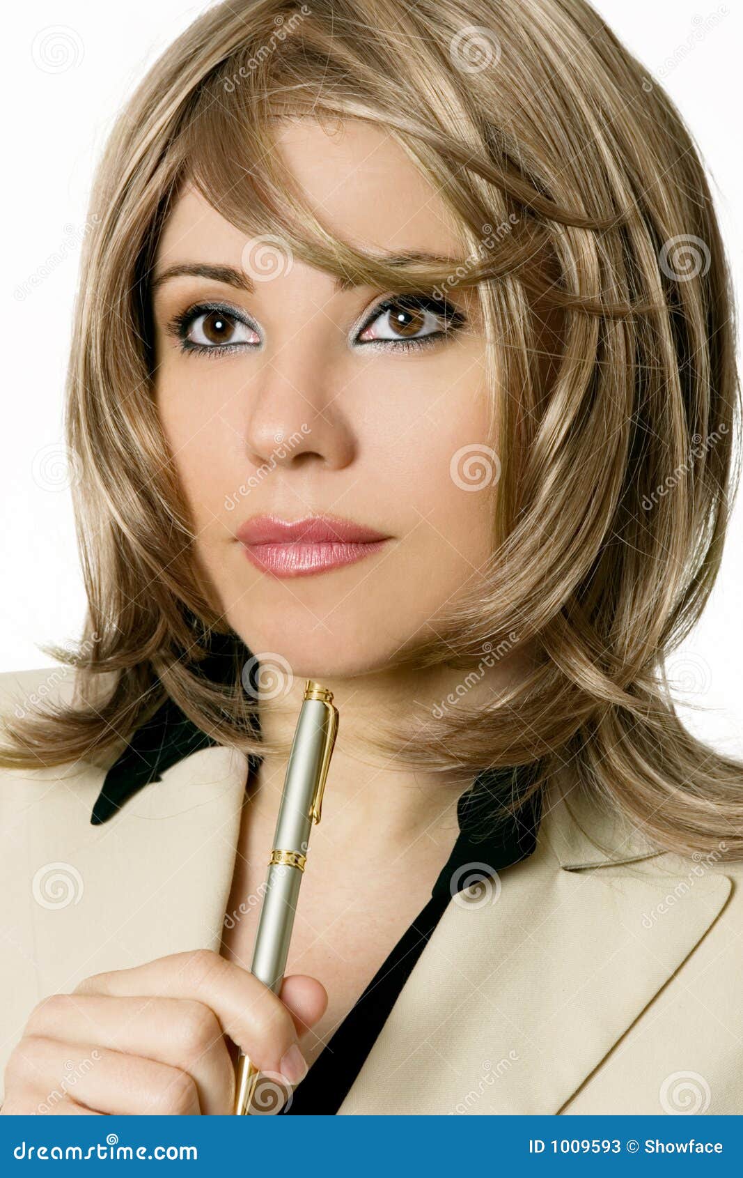 Thinking woman stock image. Image of busy, writers, mypeopleatwork ...