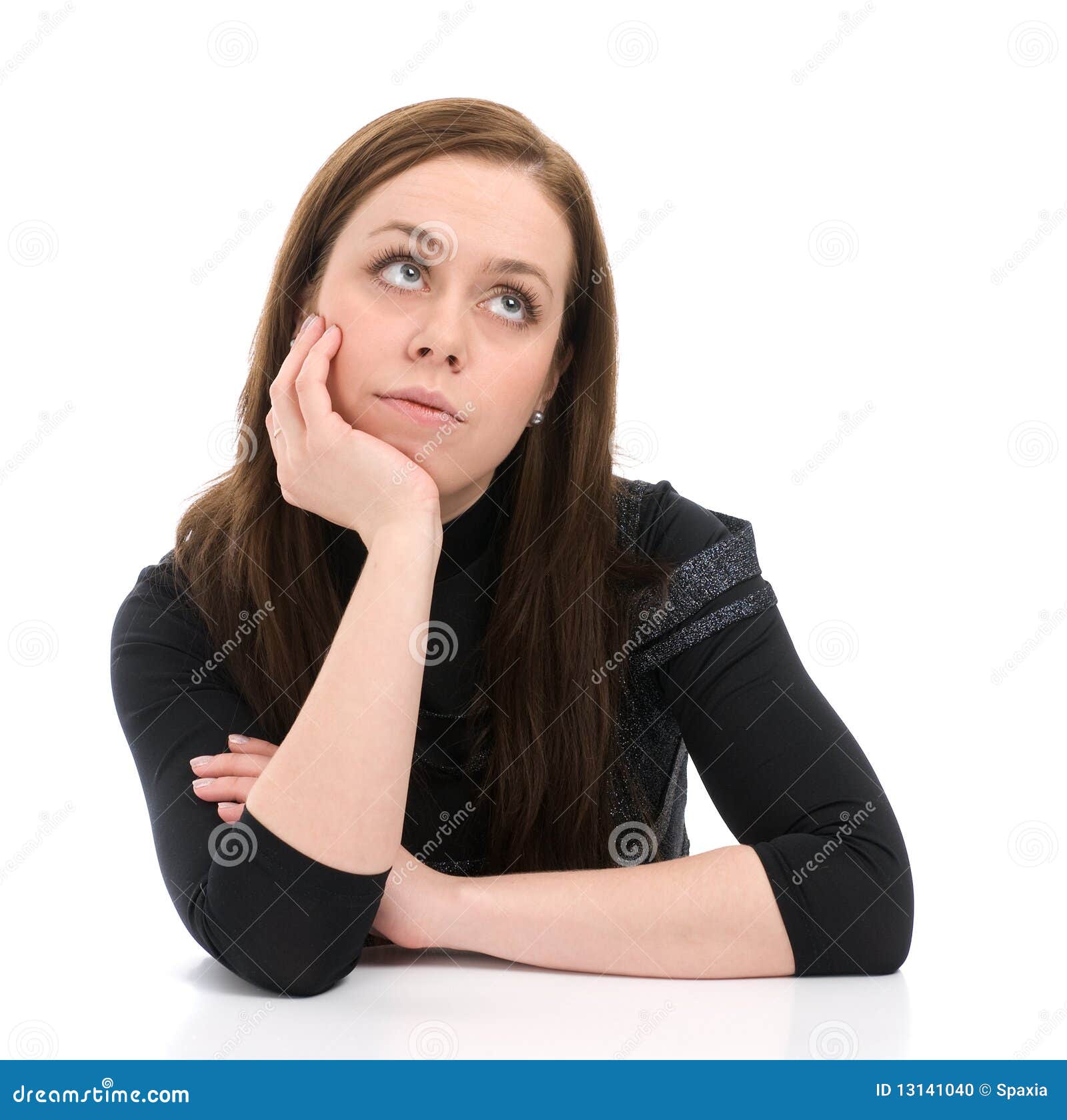 Thinking Woman stock photo. Image of person, people, isolated - 13141040